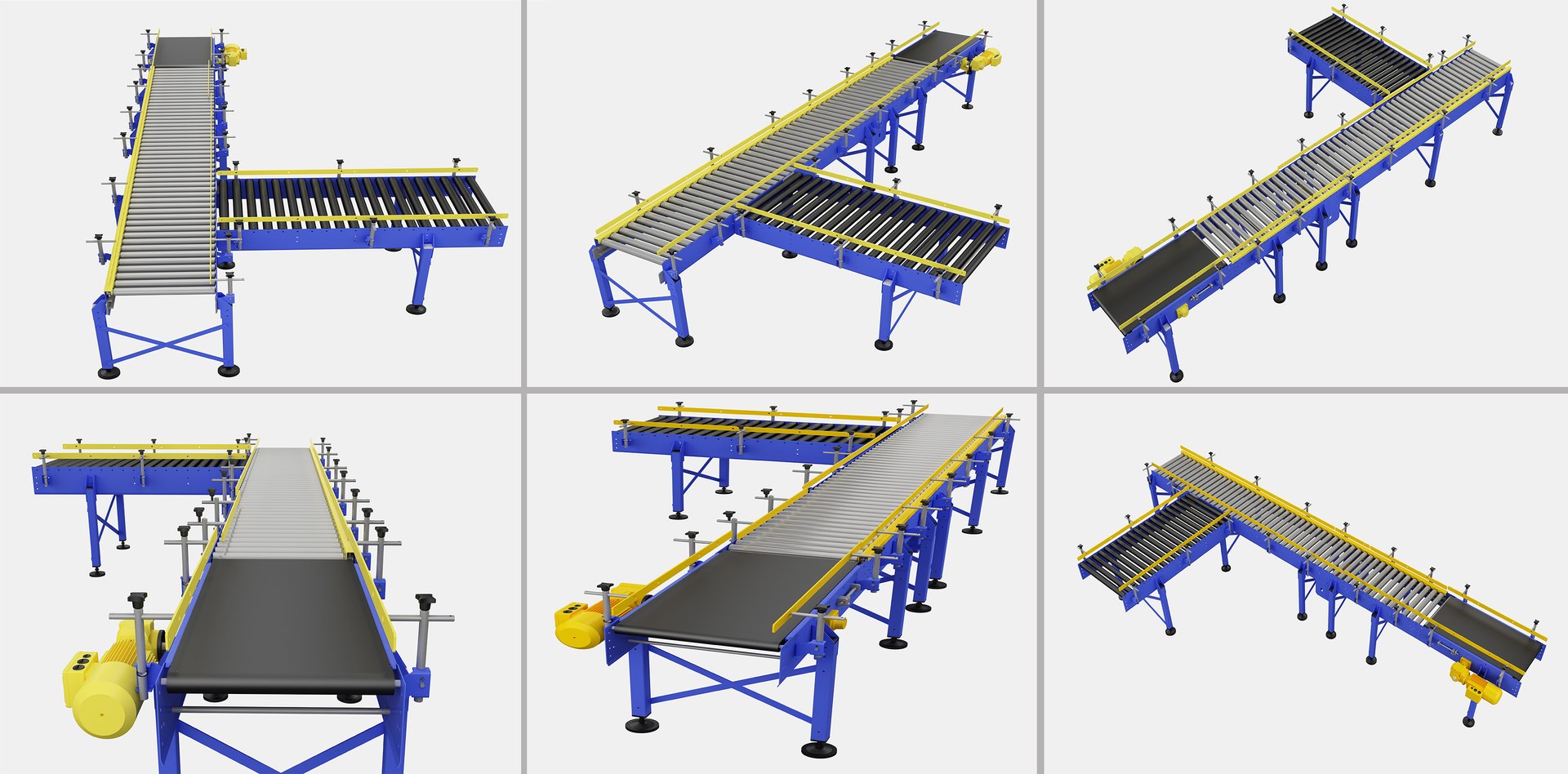 3D Conveyor Set Belt Model - TurboSquid 1276484