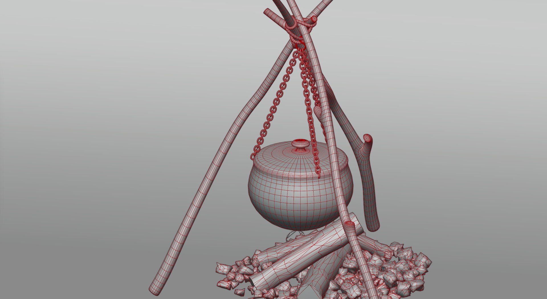 3D Model Pot On The Fire - TurboSquid 1807777