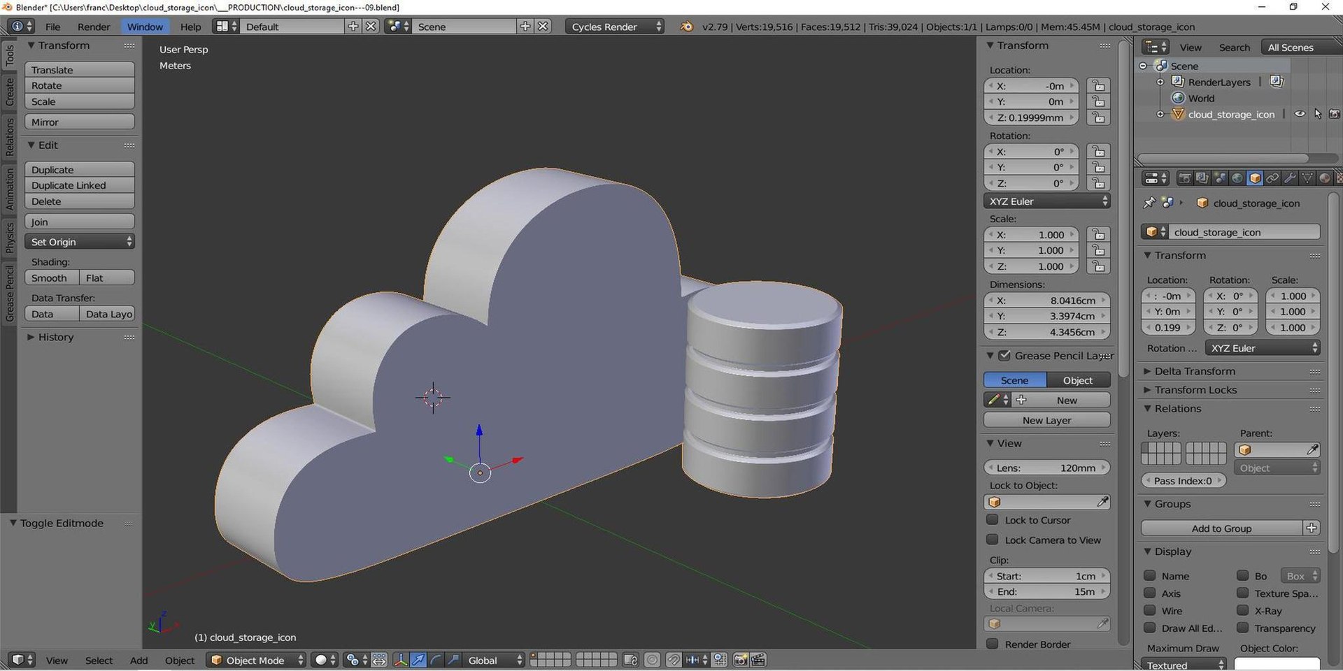 3D Cloud Storage Icon Model - TurboSquid 1572247