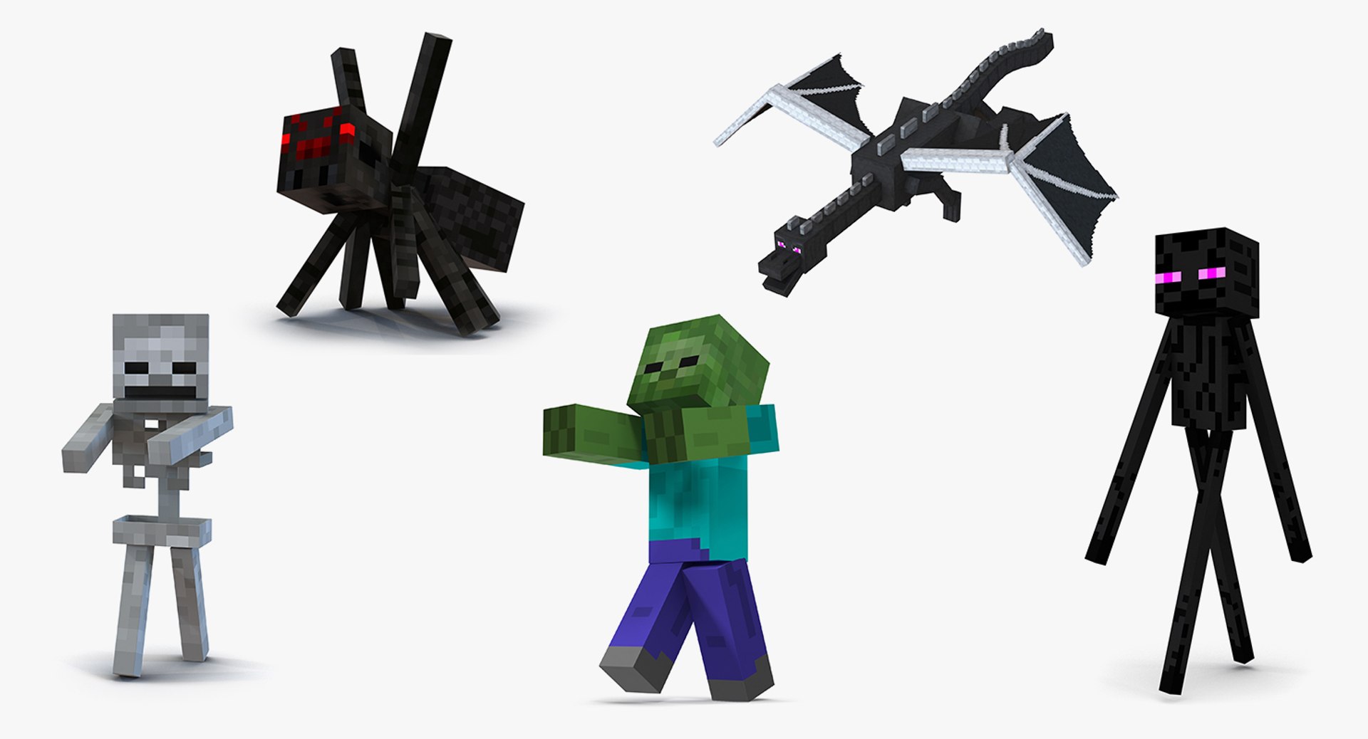 3D minecraft characters rigged 3 model - TurboSquid 1619225