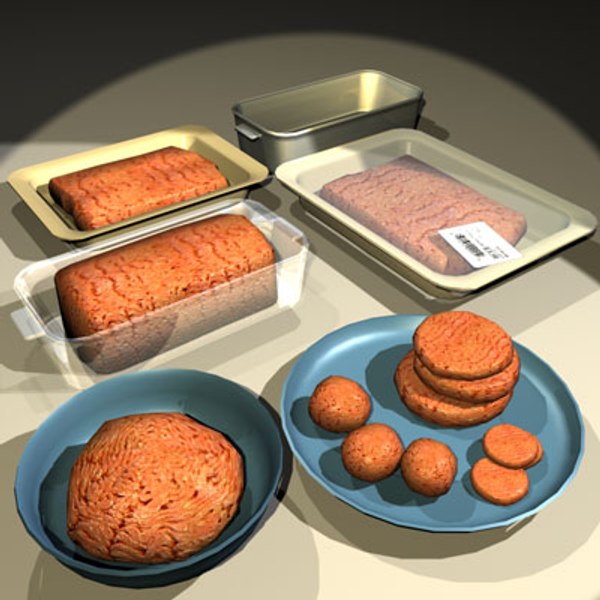 3d ground meat raw 01