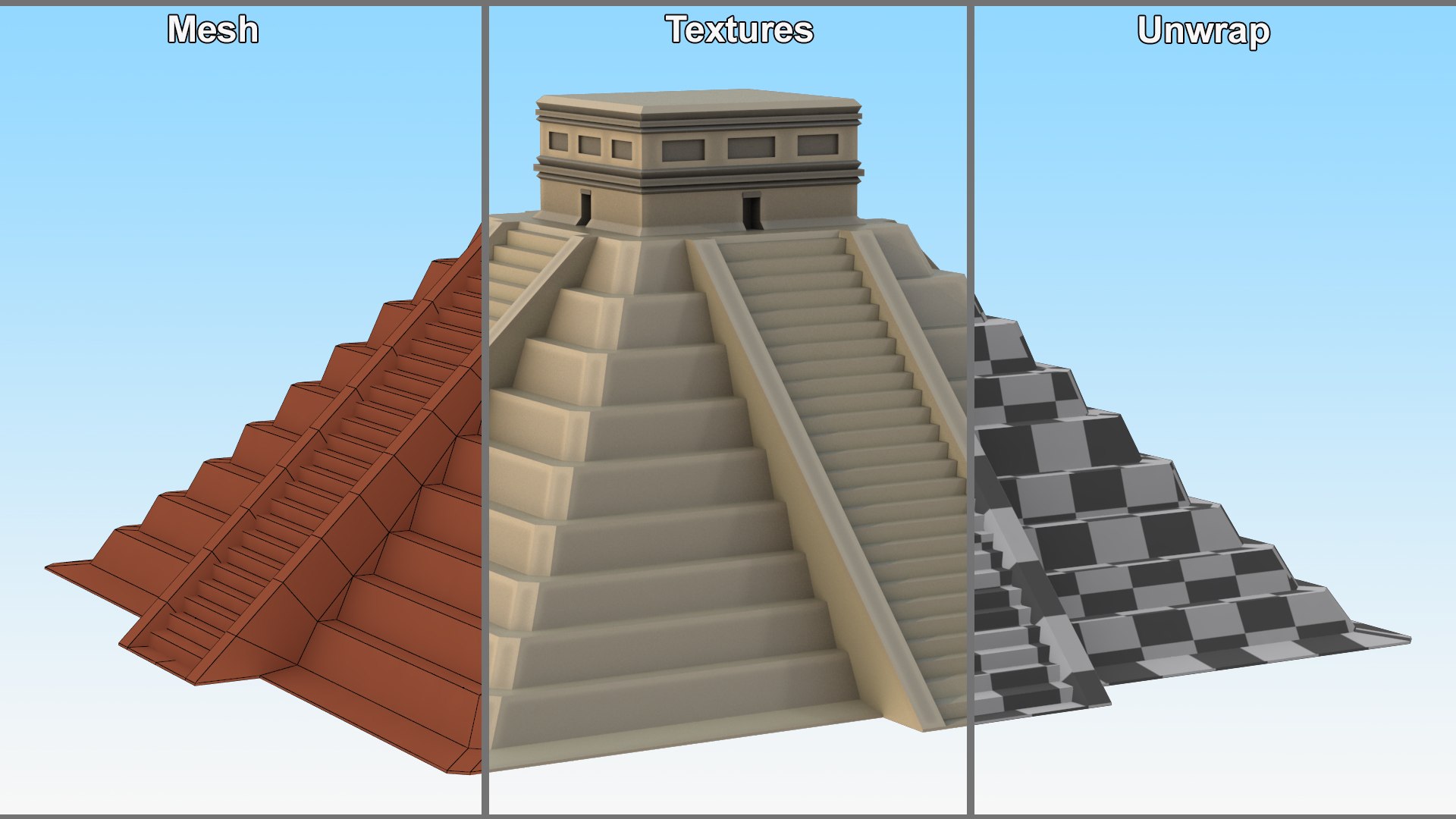 Low Poly Cartoon Model Pyramid Of Kukulkan 3D Model - TurboSquid 2383193