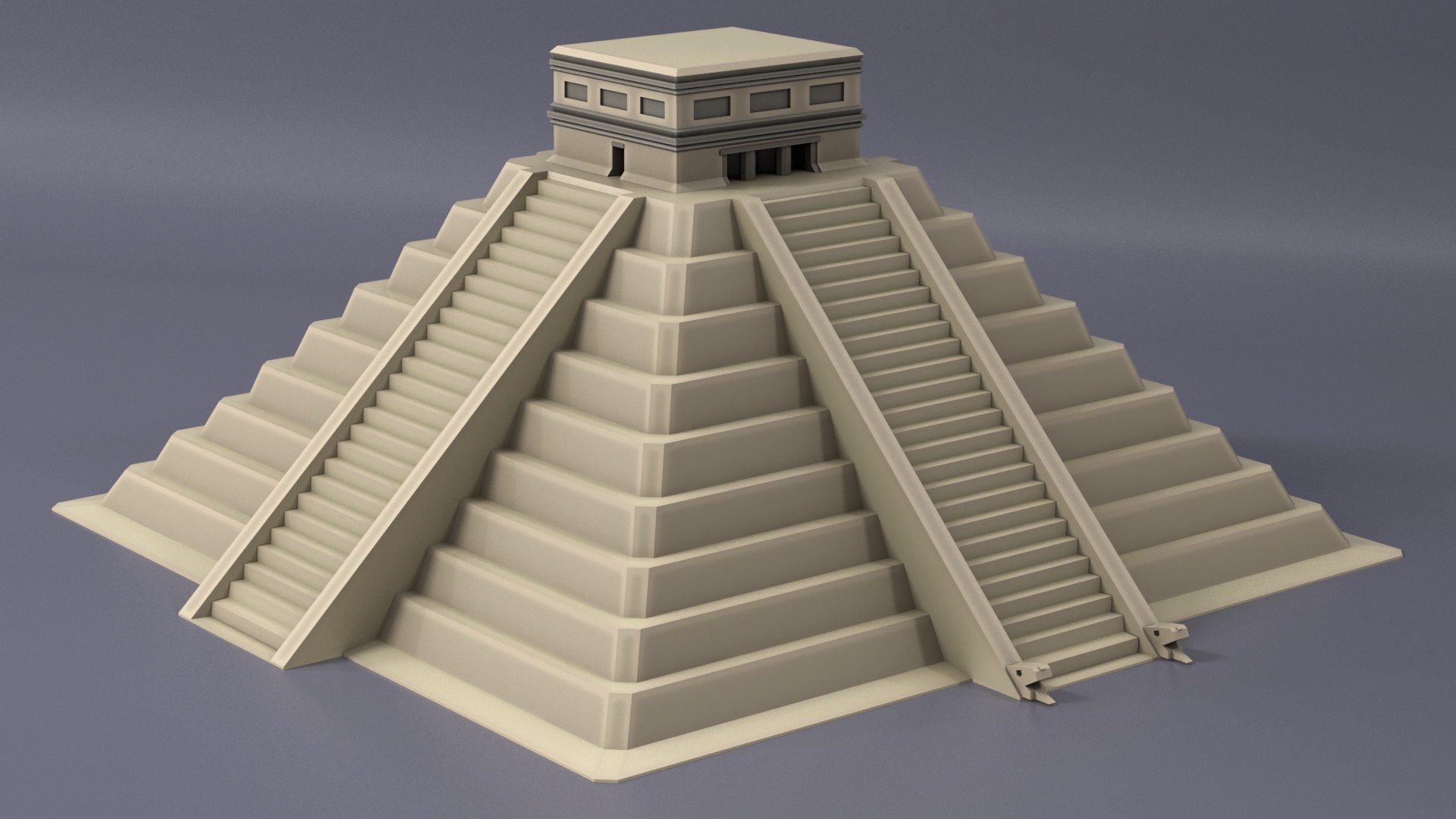 Low Poly Cartoon Model Pyramid Of Kukulkan 3D Model - TurboSquid 2383193