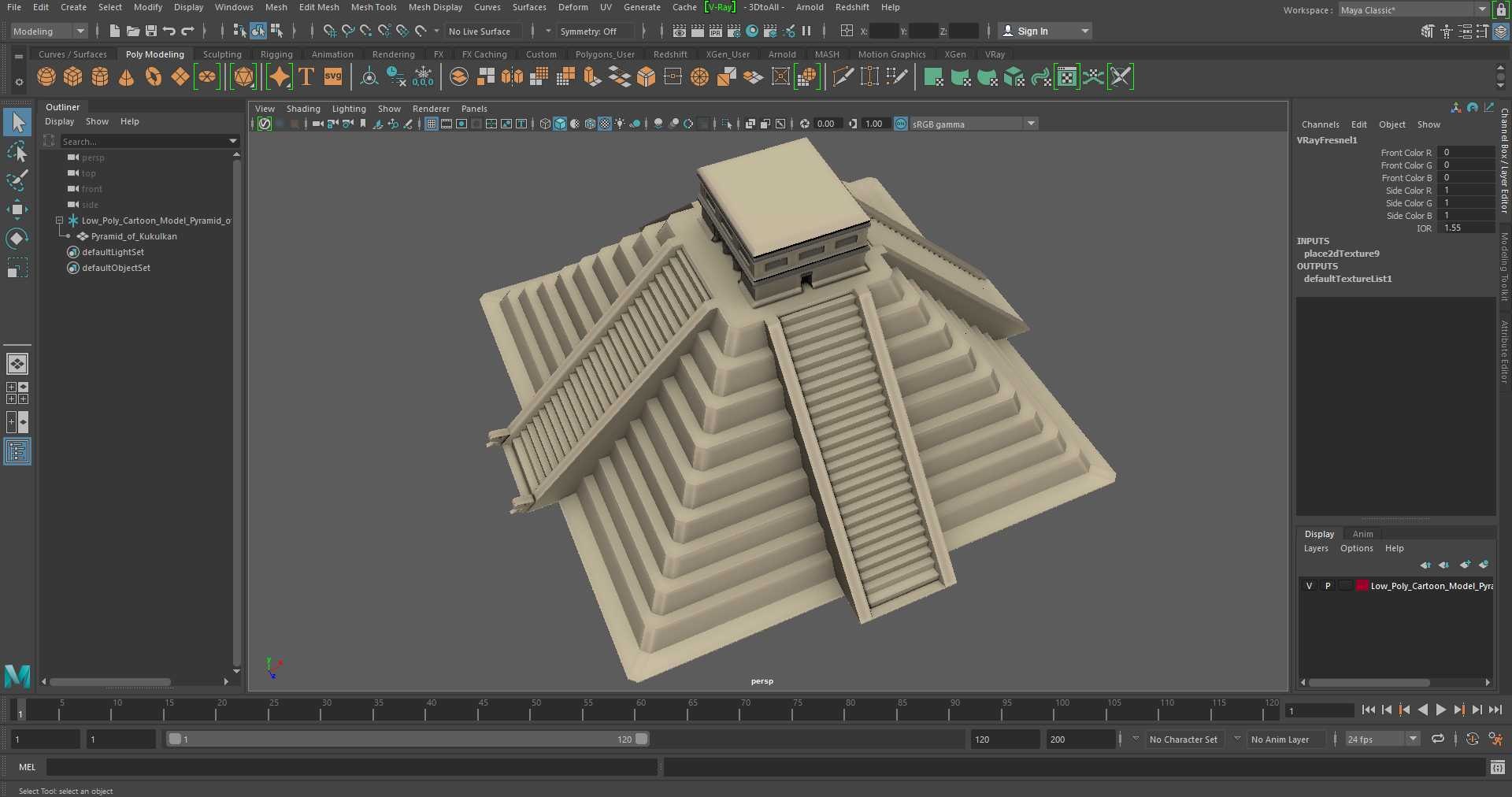 Low Poly Cartoon Model Pyramid Of Kukulkan 3D Model - TurboSquid 2383193