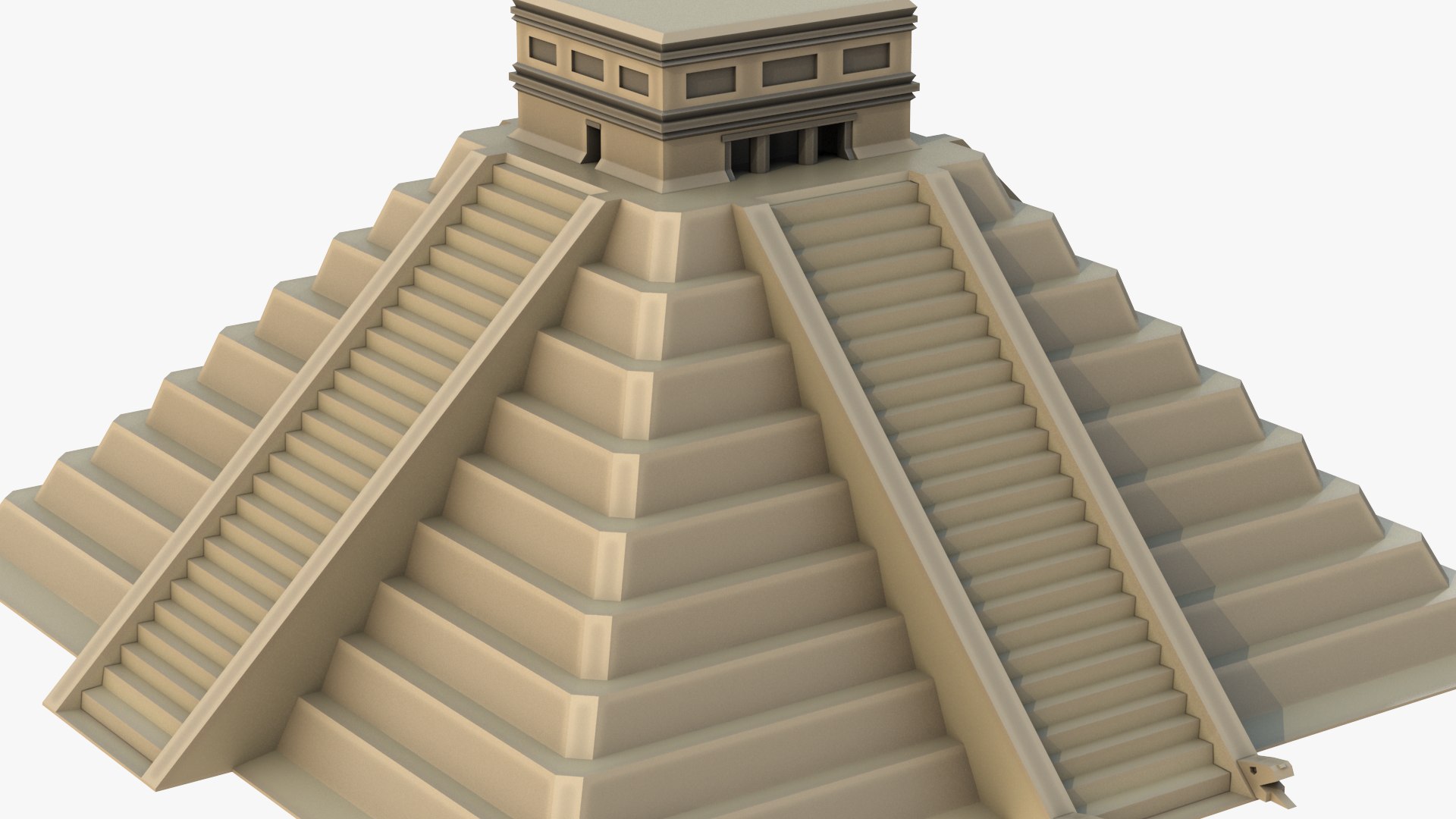 Low Poly Cartoon Model Pyramid Of Kukulkan 3D Model - TurboSquid 2383193