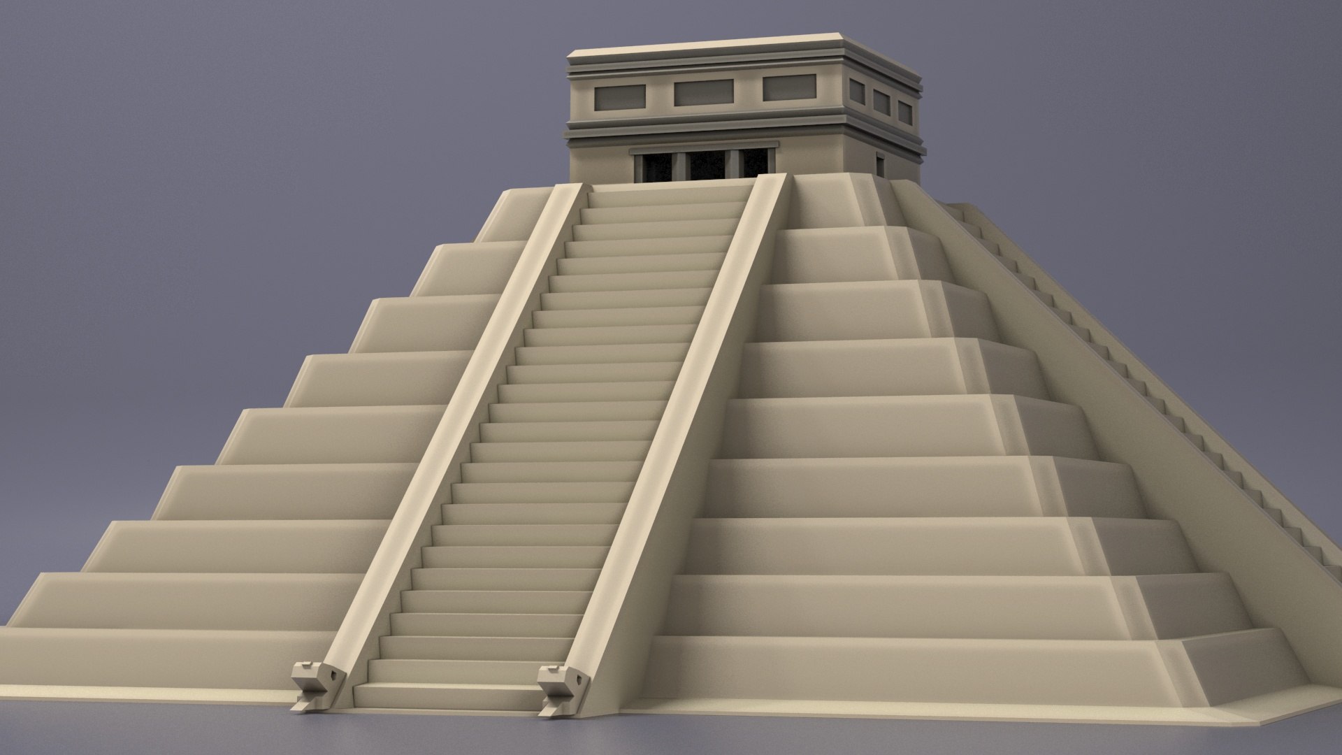 Low Poly Cartoon Model Pyramid Of Kukulkan 3D Model - TurboSquid 2383193