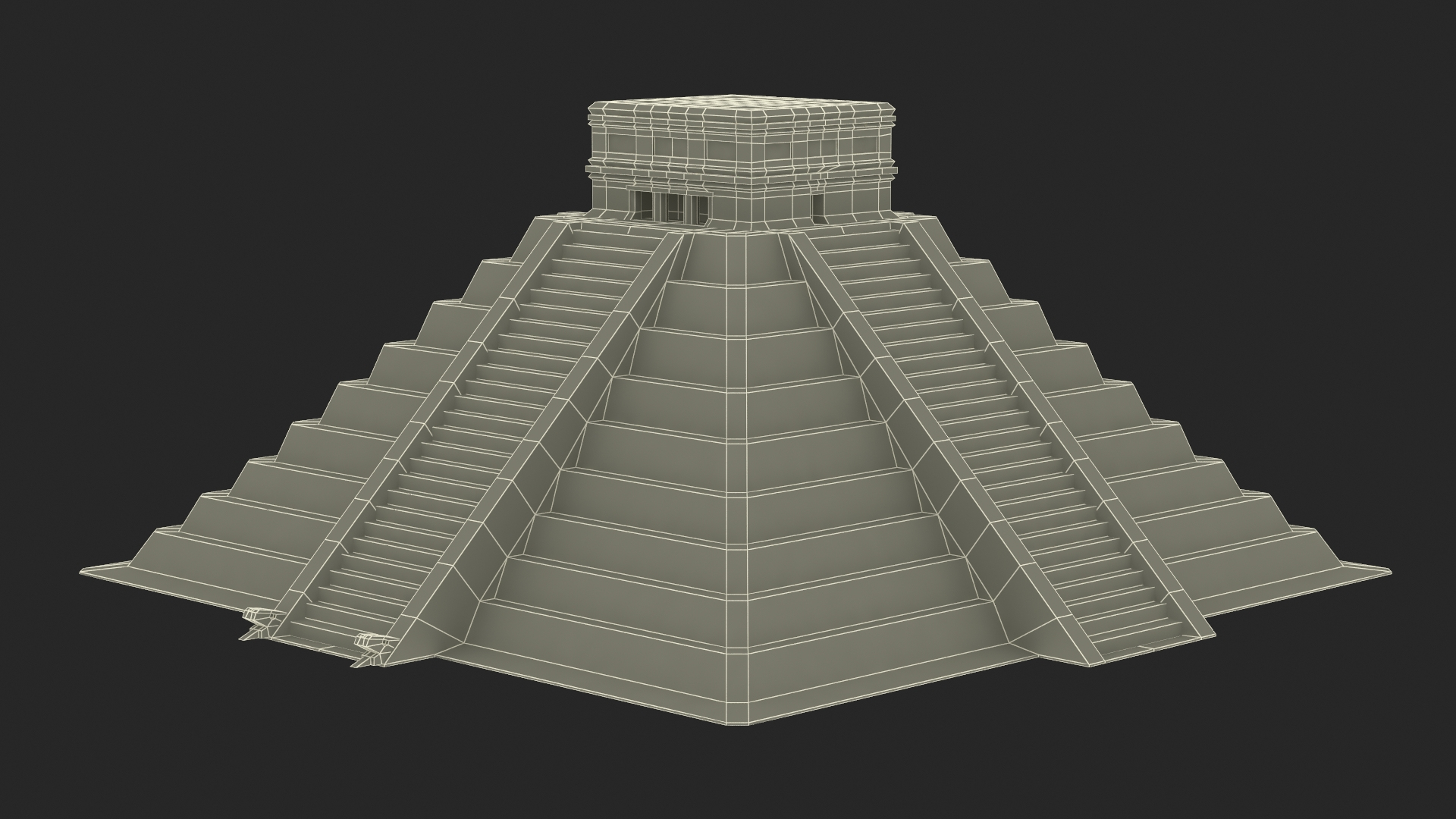 Low Poly Cartoon Model Pyramid Of Kukulkan 3D Model - TurboSquid 2383193