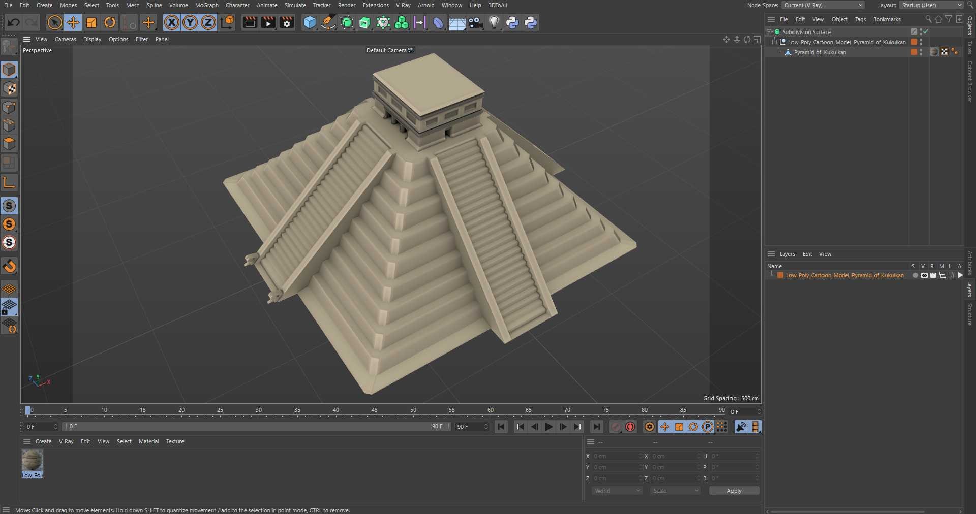 Low Poly Cartoon Model Pyramid Of Kukulkan 3D Model - TurboSquid 2383193