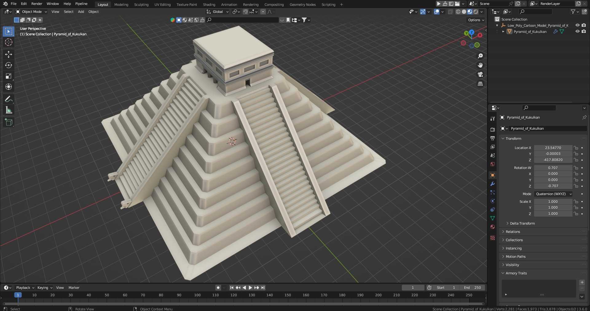 Low Poly Cartoon Model Pyramid Of Kukulkan 3D Model - TurboSquid 2383193