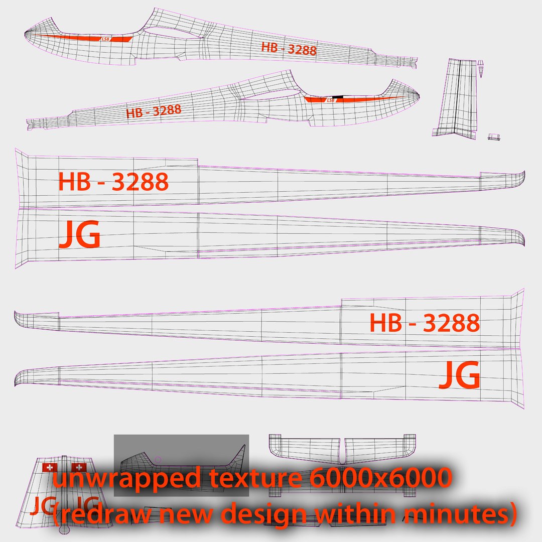 Rolladen-schneider Ls8 Glider 3d Model