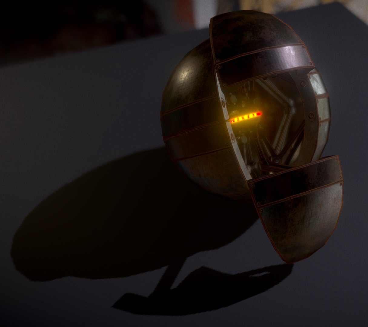 3d Rusty Version Sphere Bot