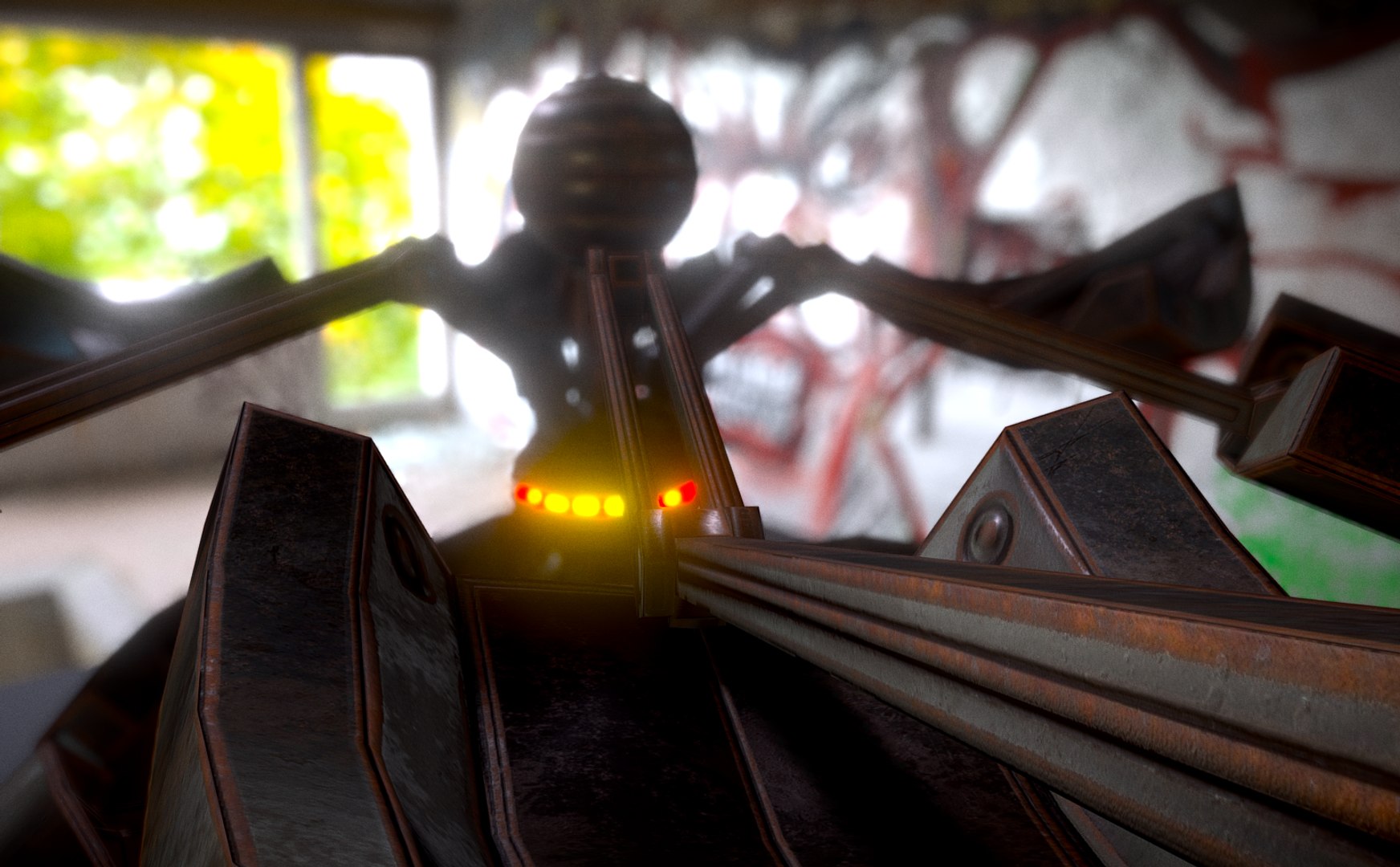 3d rusty version sphere bot