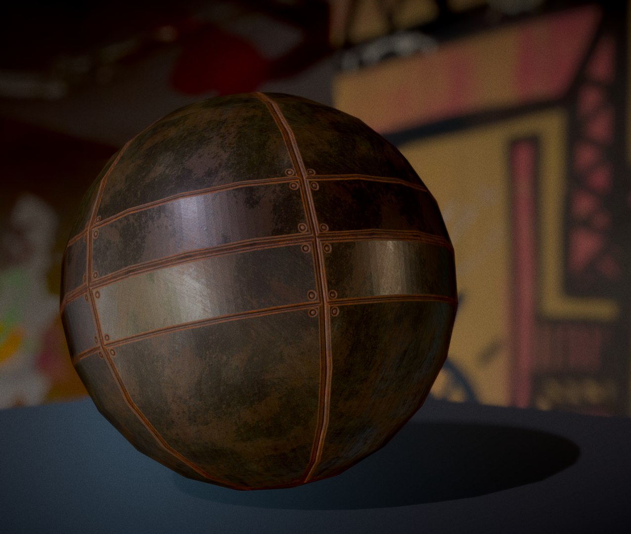 3d Rusty Version Sphere Bot