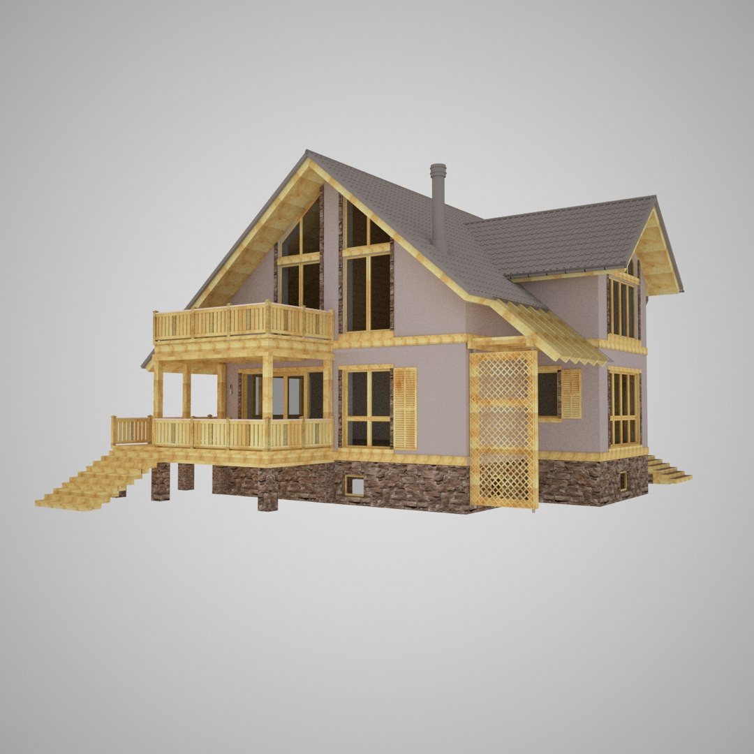 obj individual house modern