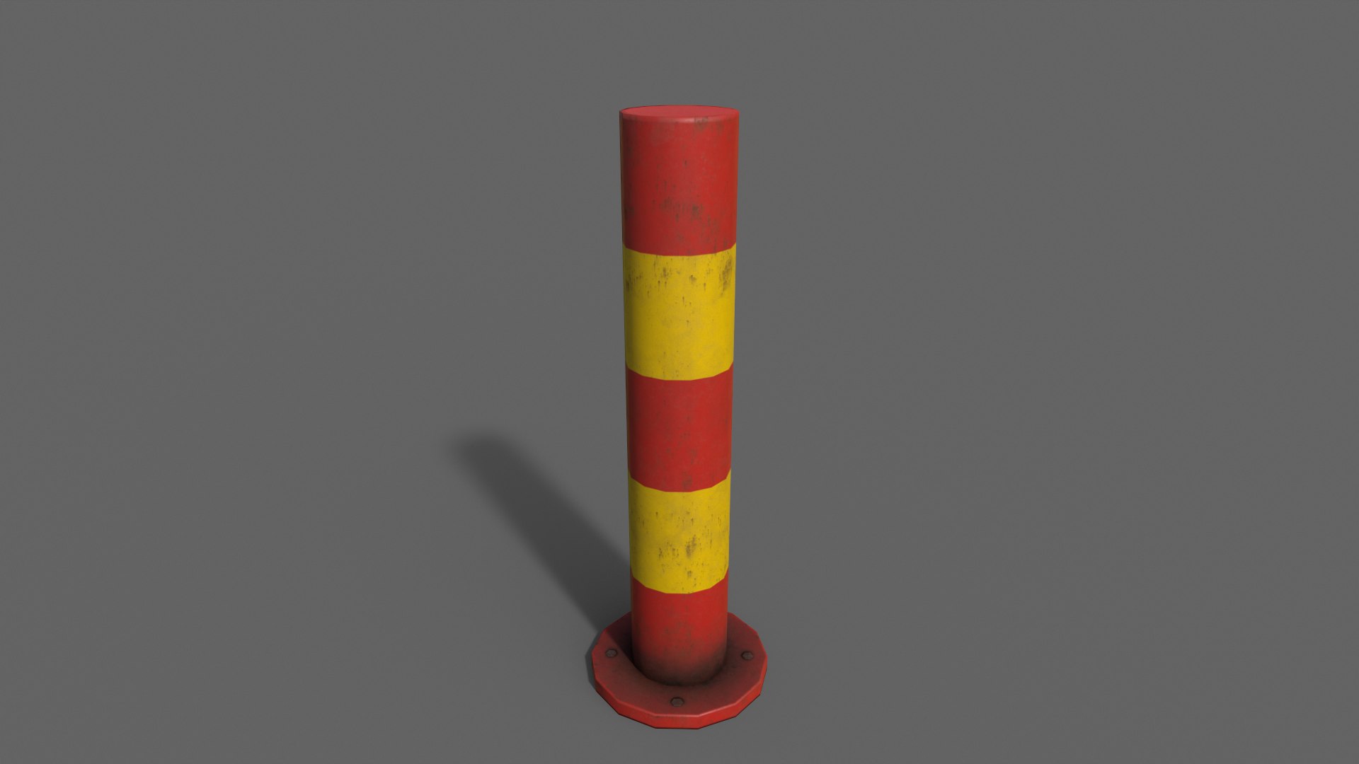 PBR Bollard Red Yellow 3D - TurboSquid 2039987