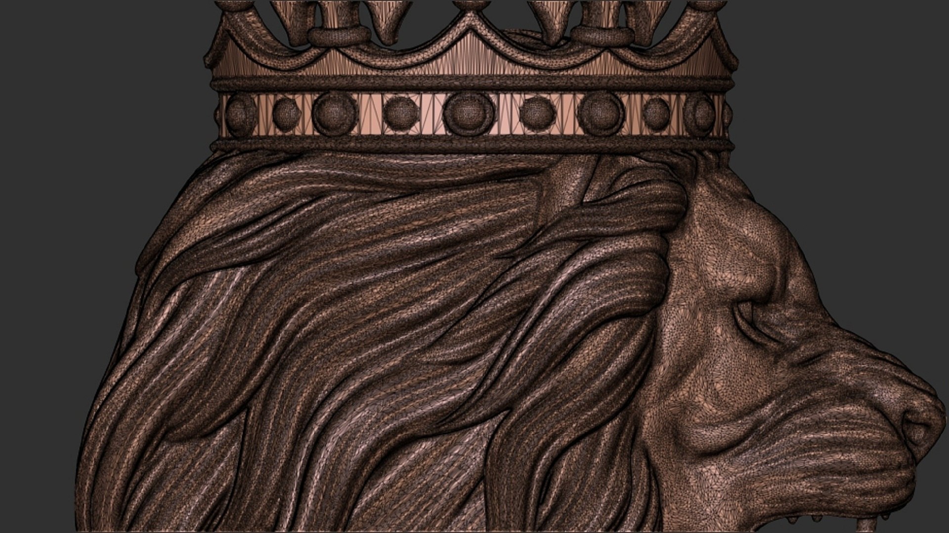 3D Model Angry Lion Crown Pendant - TurboSquid 1964003