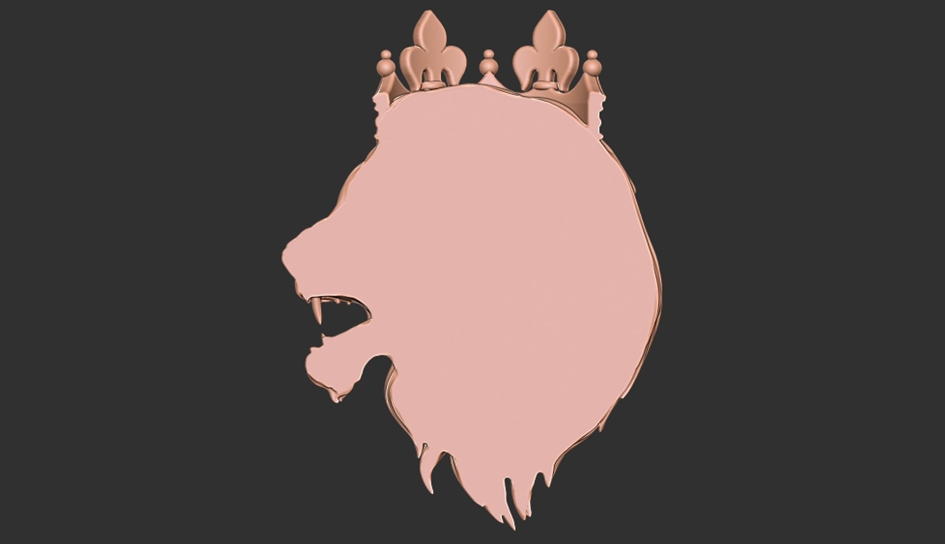 3D Model Angry Lion Crown Pendant - TurboSquid 1964003