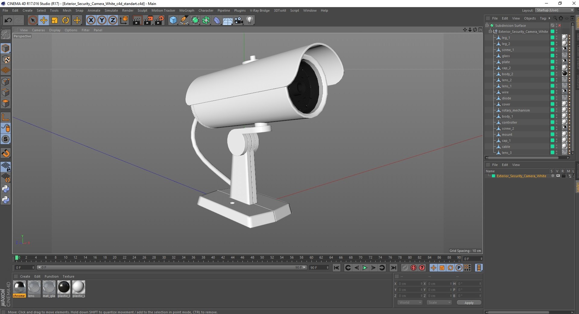 Exterior Security Camera White 3D model - TurboSquid 2154565