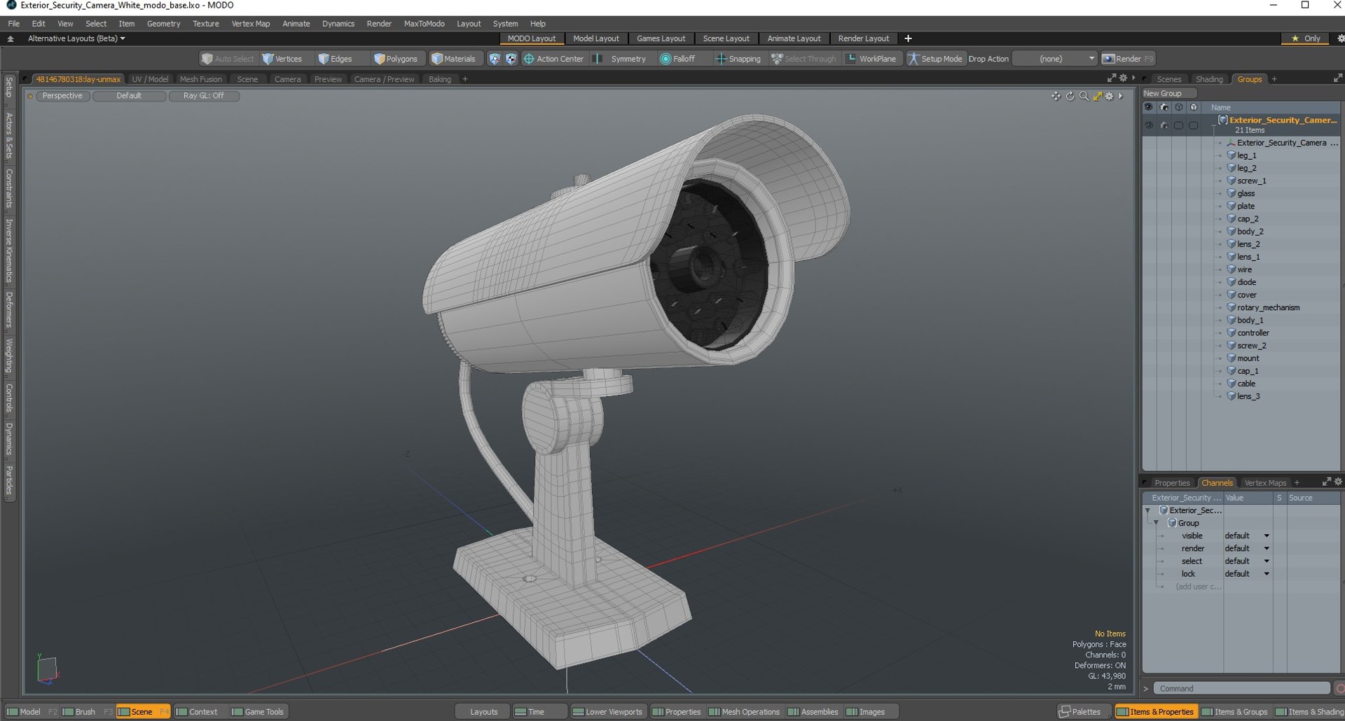 Exterior Security Camera White 3D model - TurboSquid 2154565