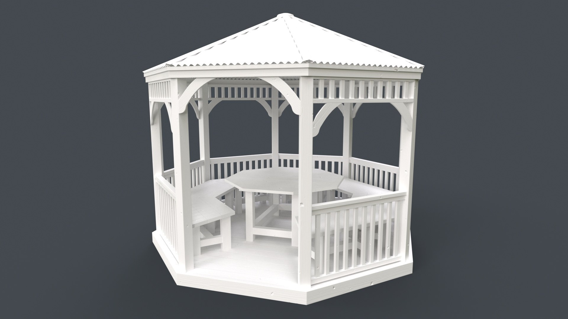 3D PBR Wooden Pergola Gazebo E2 - TurboSquid 2024995
