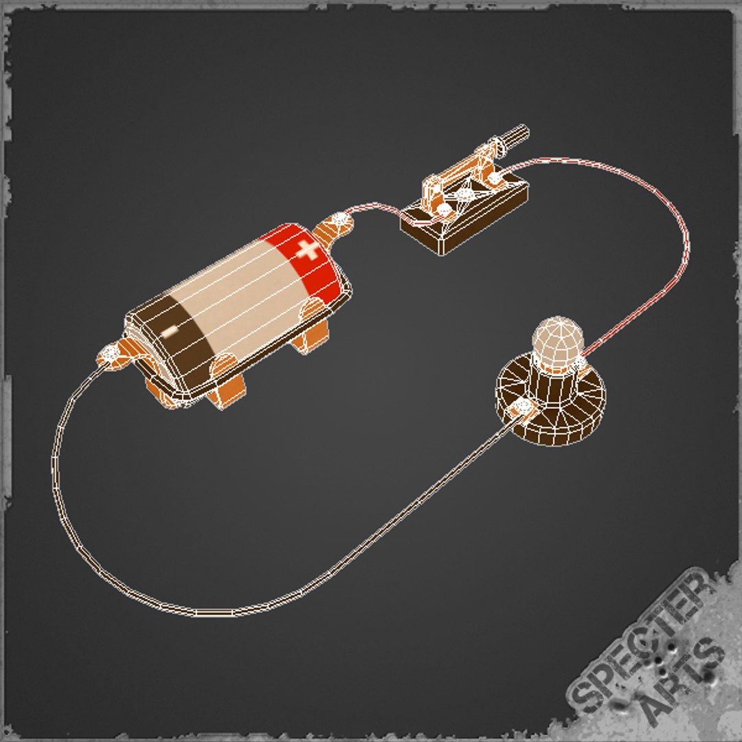 Illustration Simple Circuit 3d Model