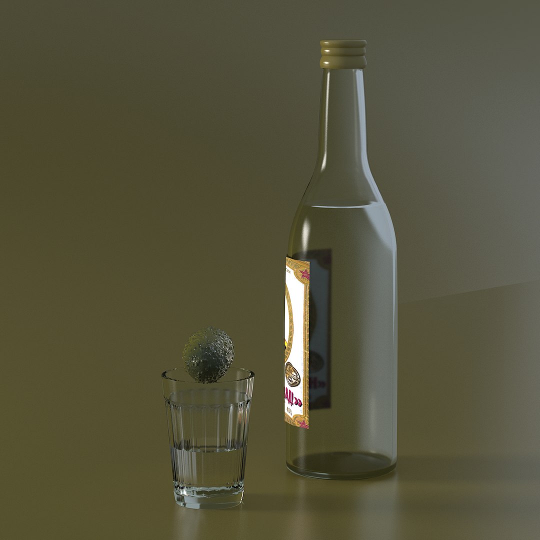 3d Model Bottle Russian Vodka