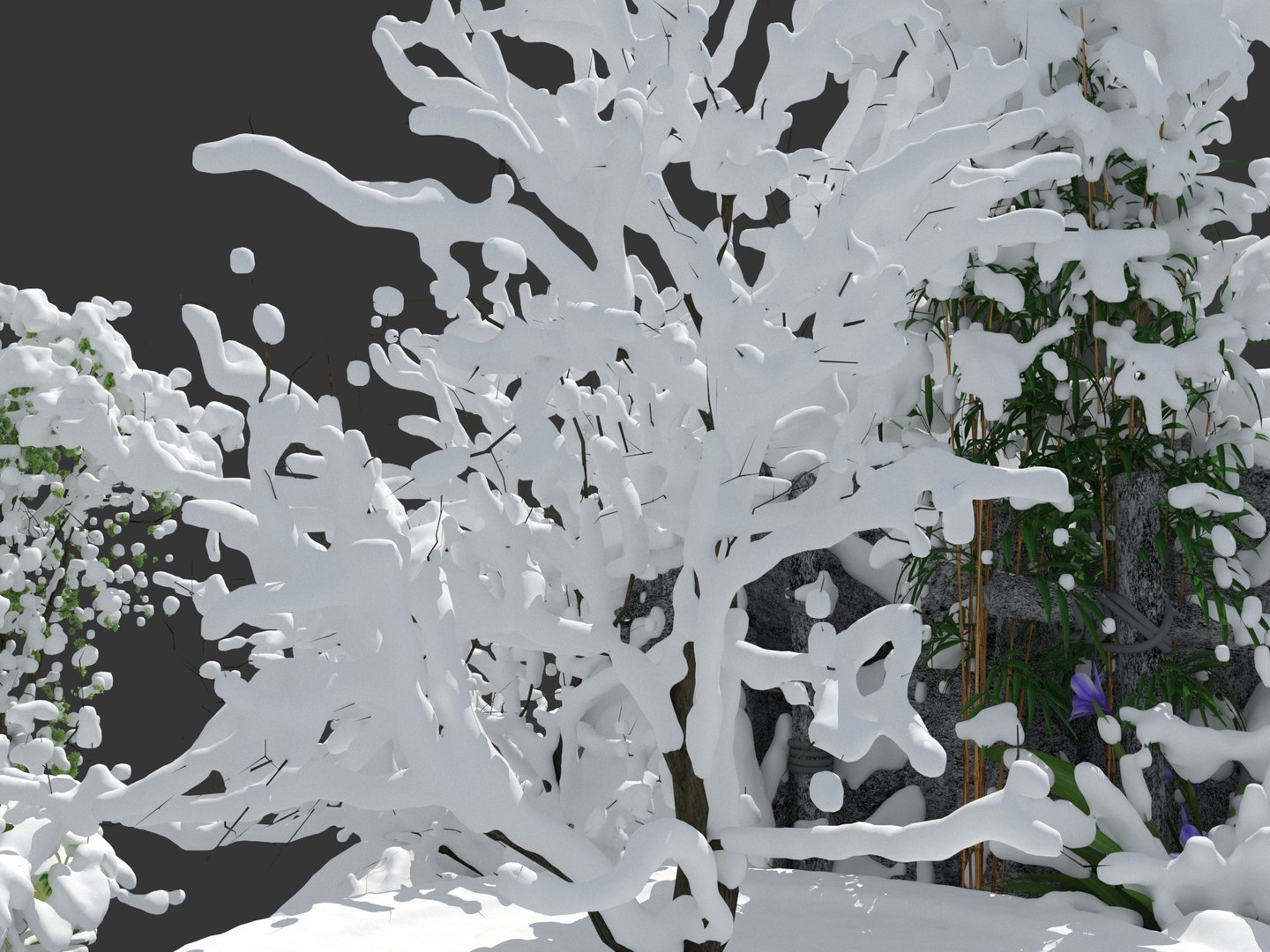 3D Winter Snow Tree - TurboSquid 2028477