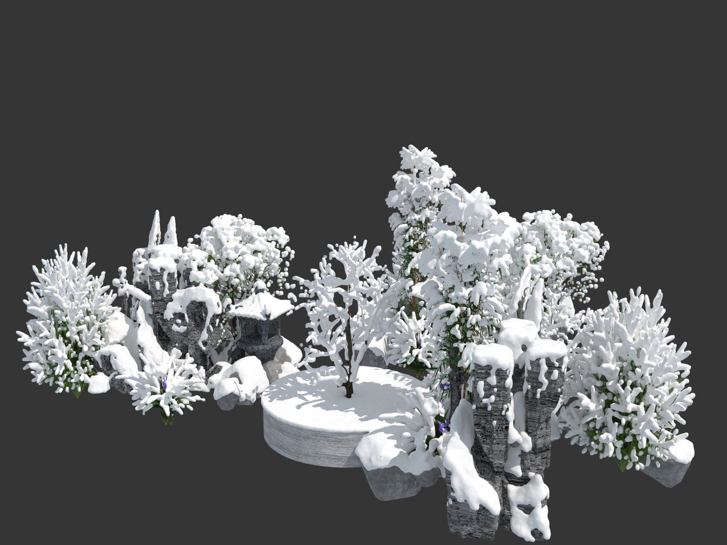 3D Winter Snow Tree - TurboSquid 2028477