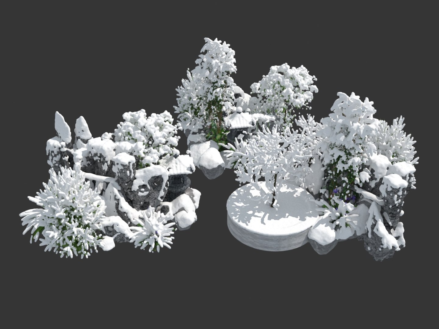 3D Winter Snow Tree - TurboSquid 2028477