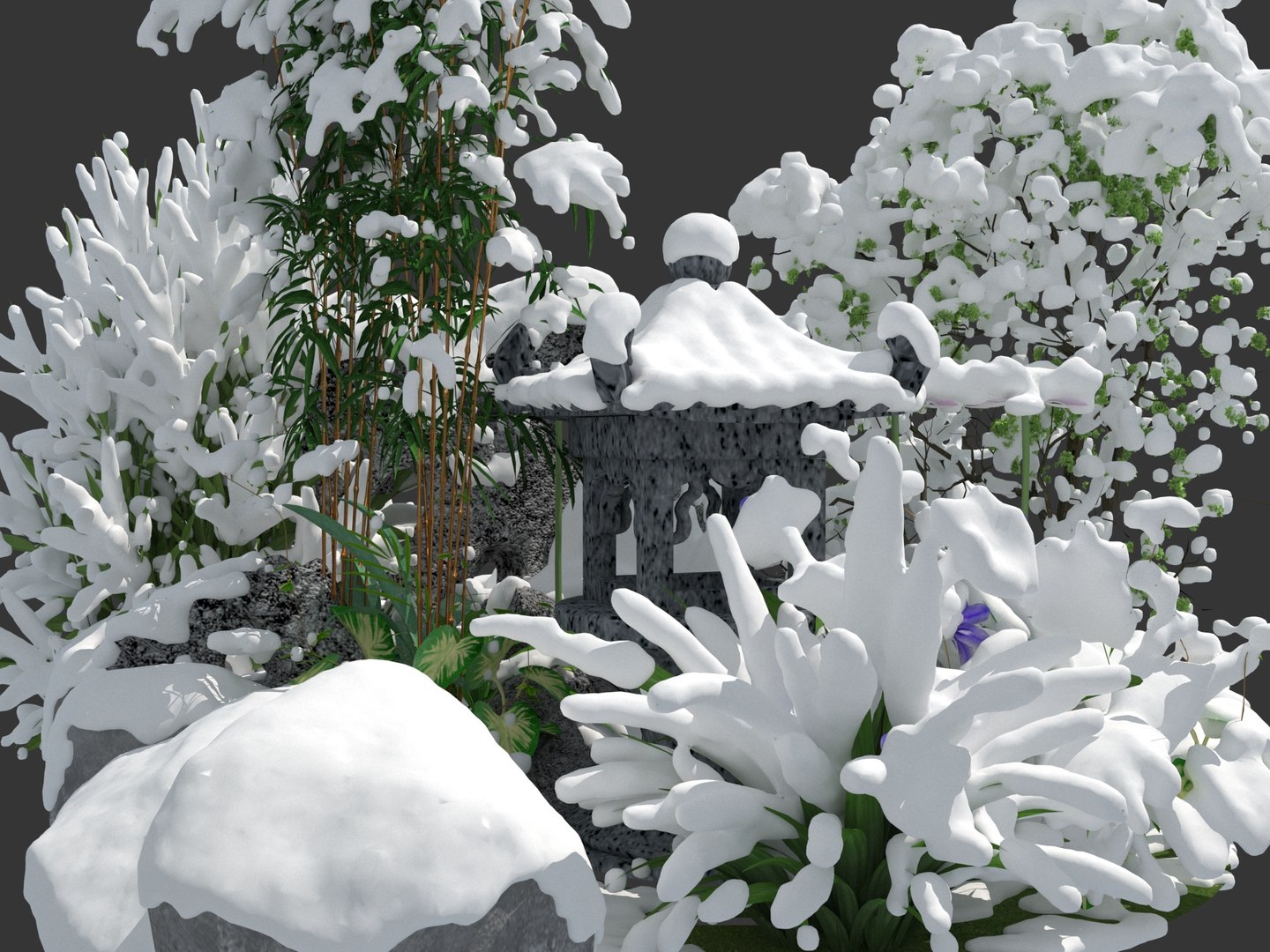 3D Winter Snow Tree - TurboSquid 2028477