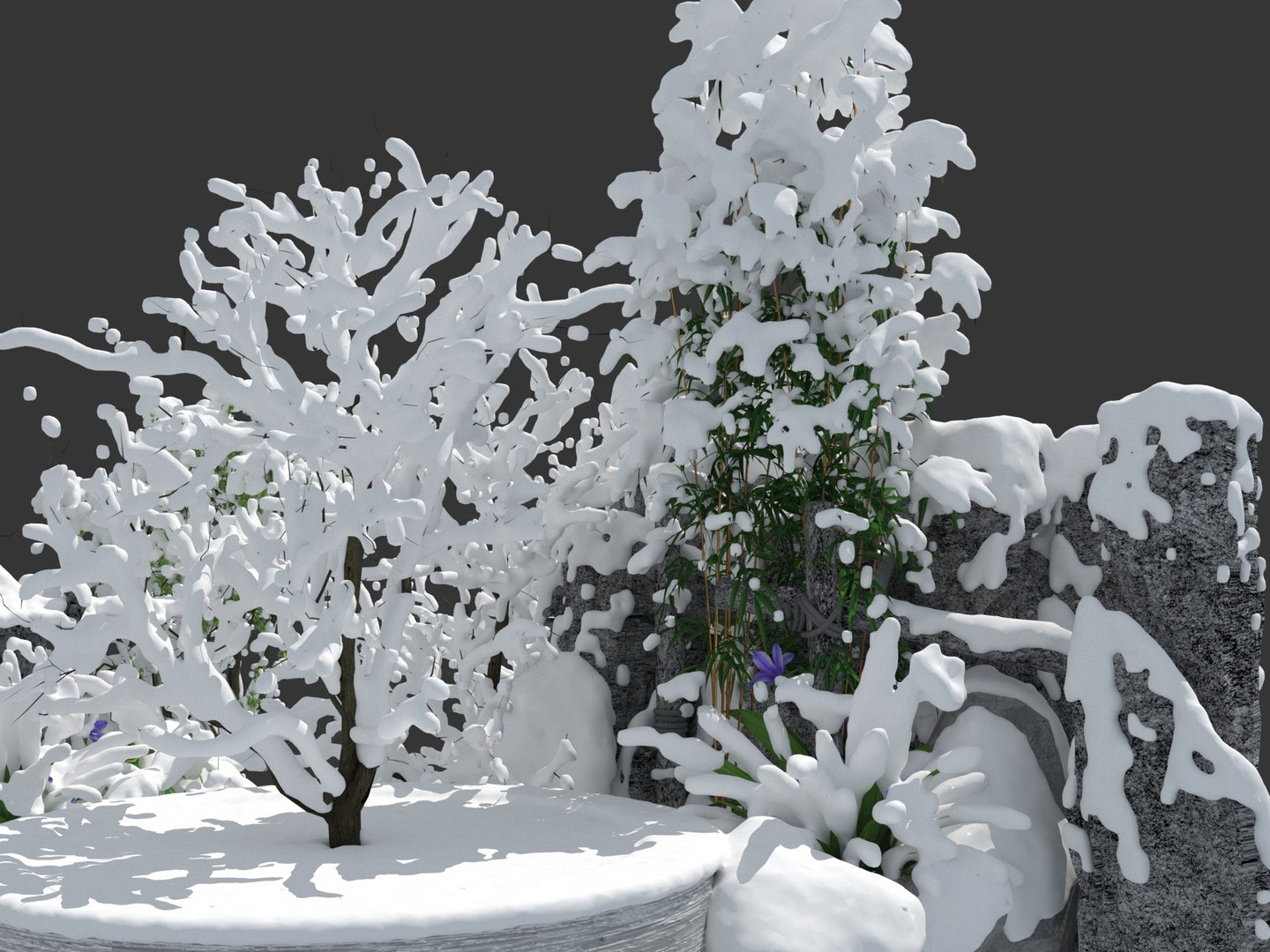 3D Winter Snow Tree - TurboSquid 2028477