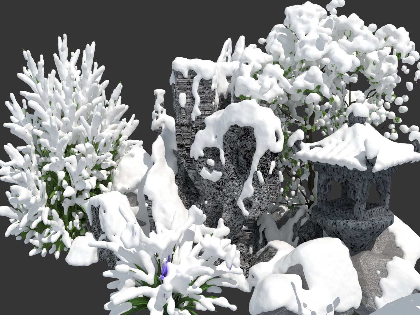 3D Winter Snow Tree - TurboSquid 2028477