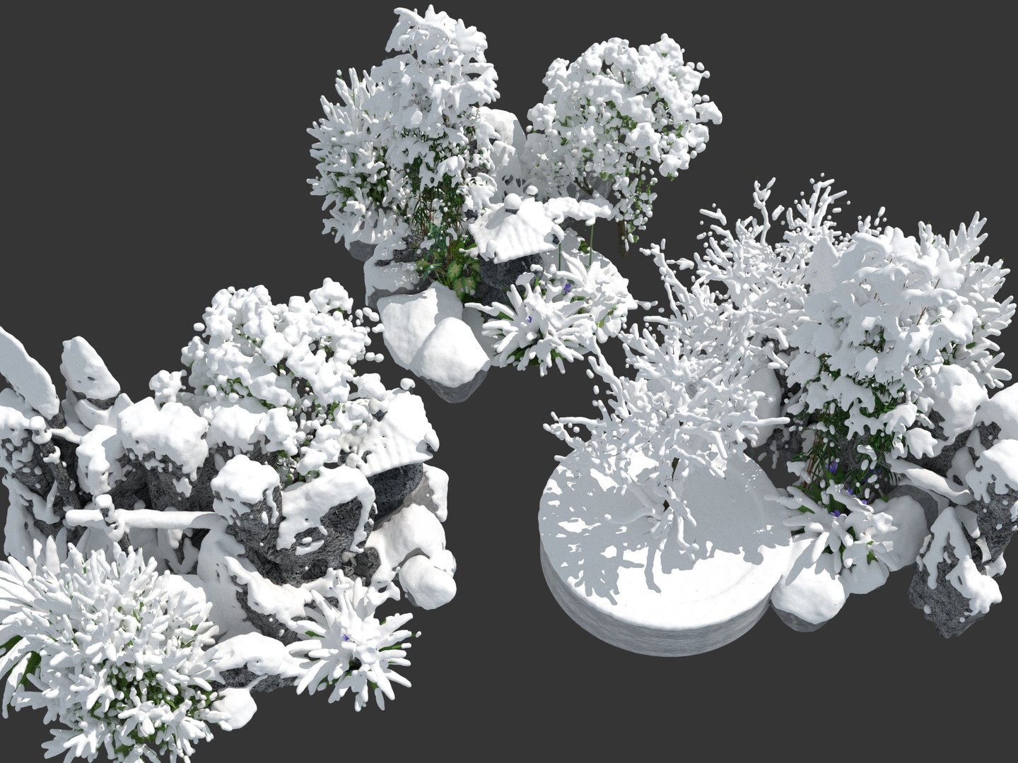 3D Winter Snow Tree - TurboSquid 2028477