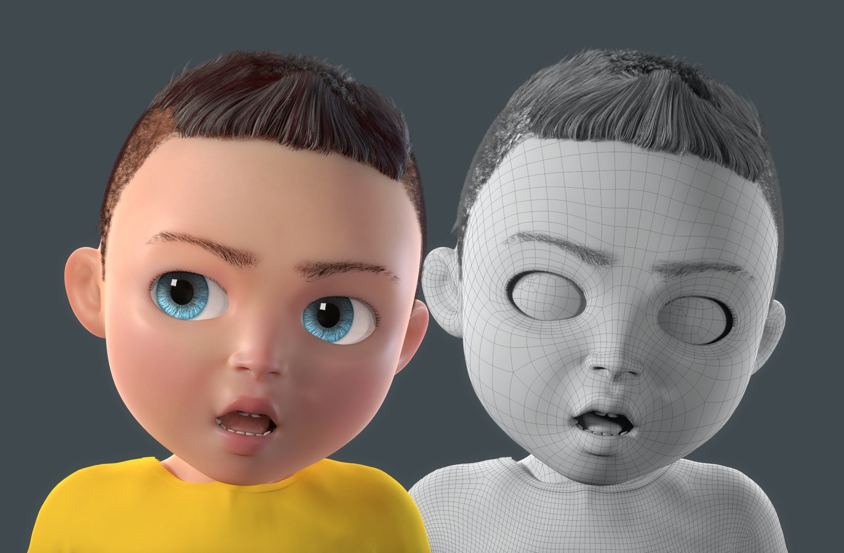 3D The Boy Cartoon Boy With Binding - TurboSquid 1833743