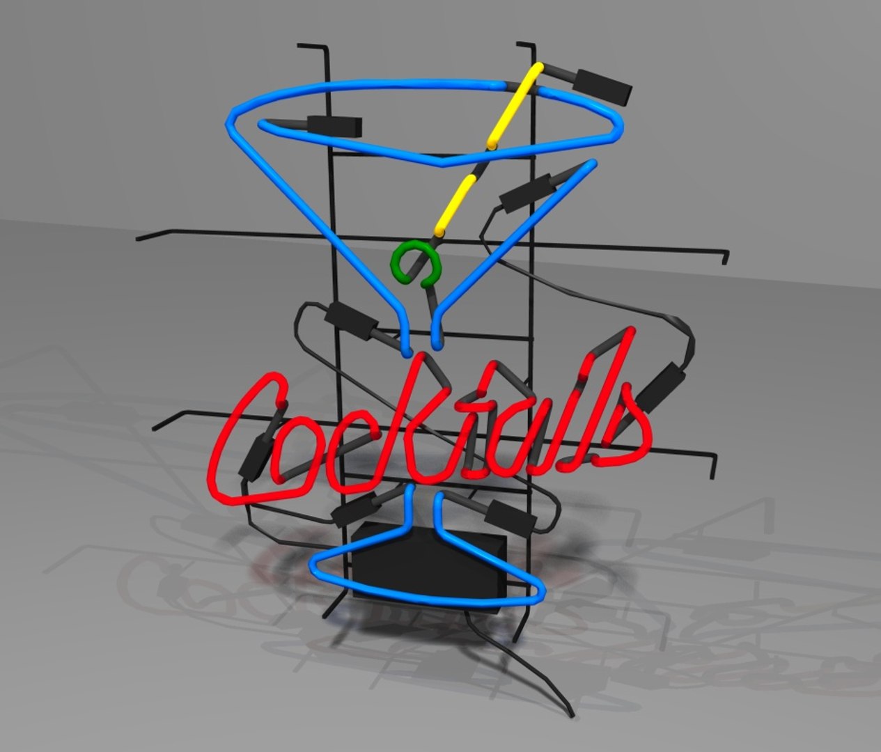 3d Model Realistic Neon Bar Sign