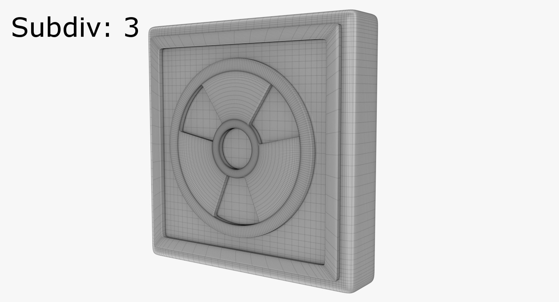 icon warning sign 3d obj