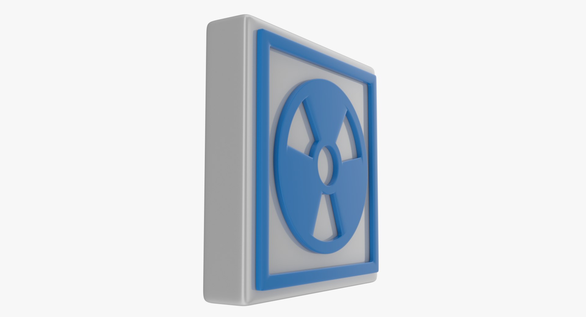 icon warning sign 3d obj