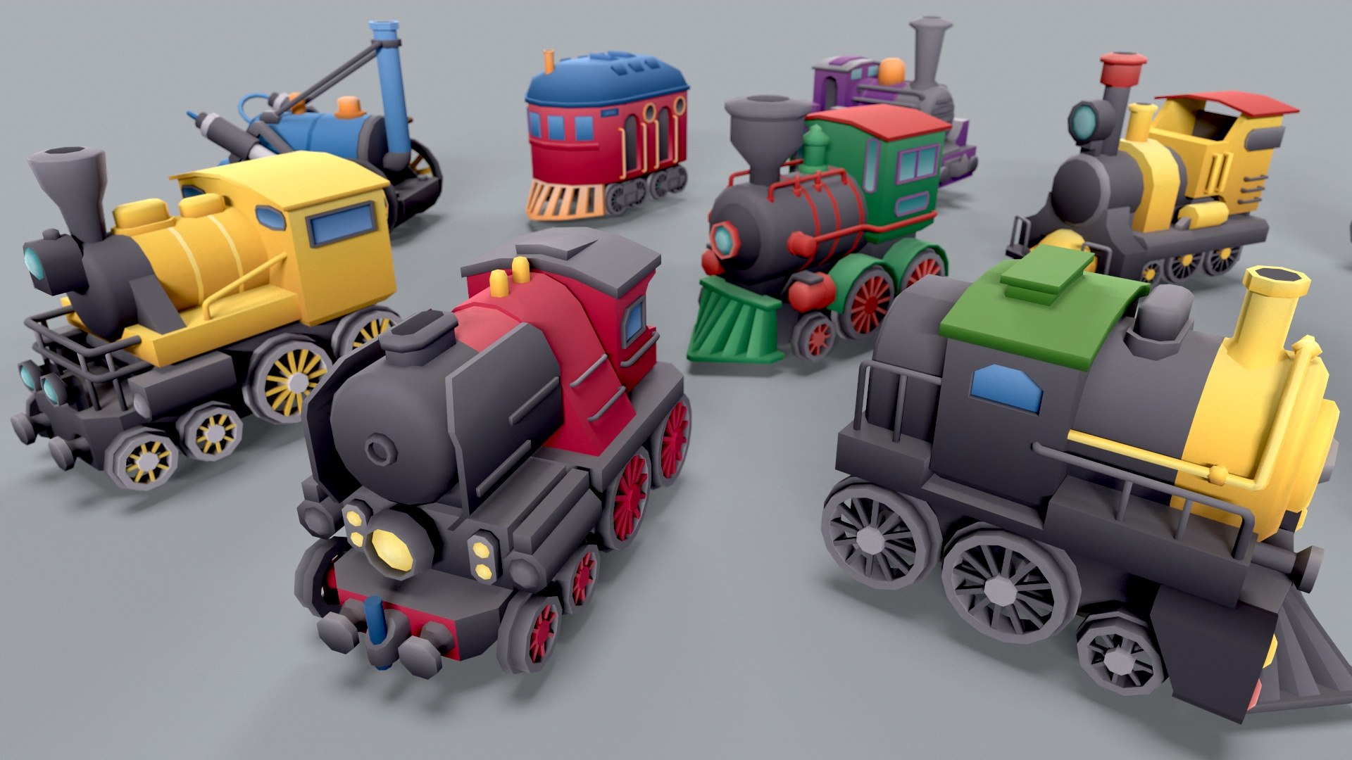 Toon Train model - TurboSquid 1774711