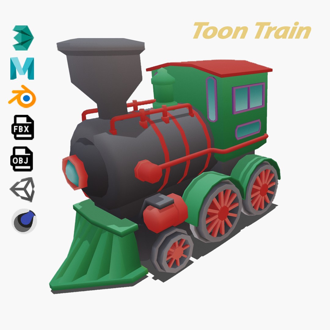 Toon Train model - TurboSquid 1774711