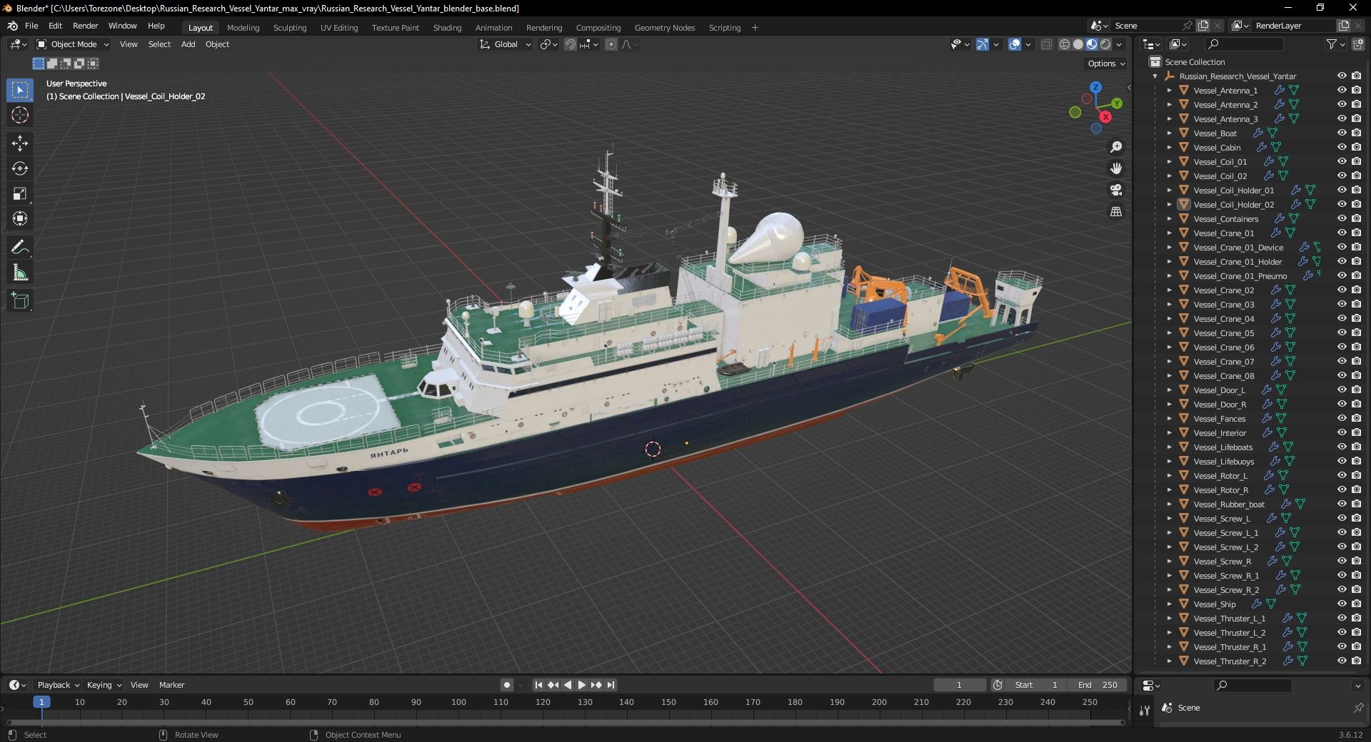 Russian Research Vessel Yantar 3D Model - TurboSquid 2411489