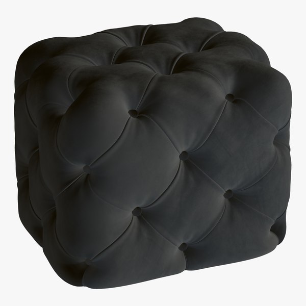 modelo 3d Puf Sofá Chesterfield De Terciopelo - TurboSquid 1875154