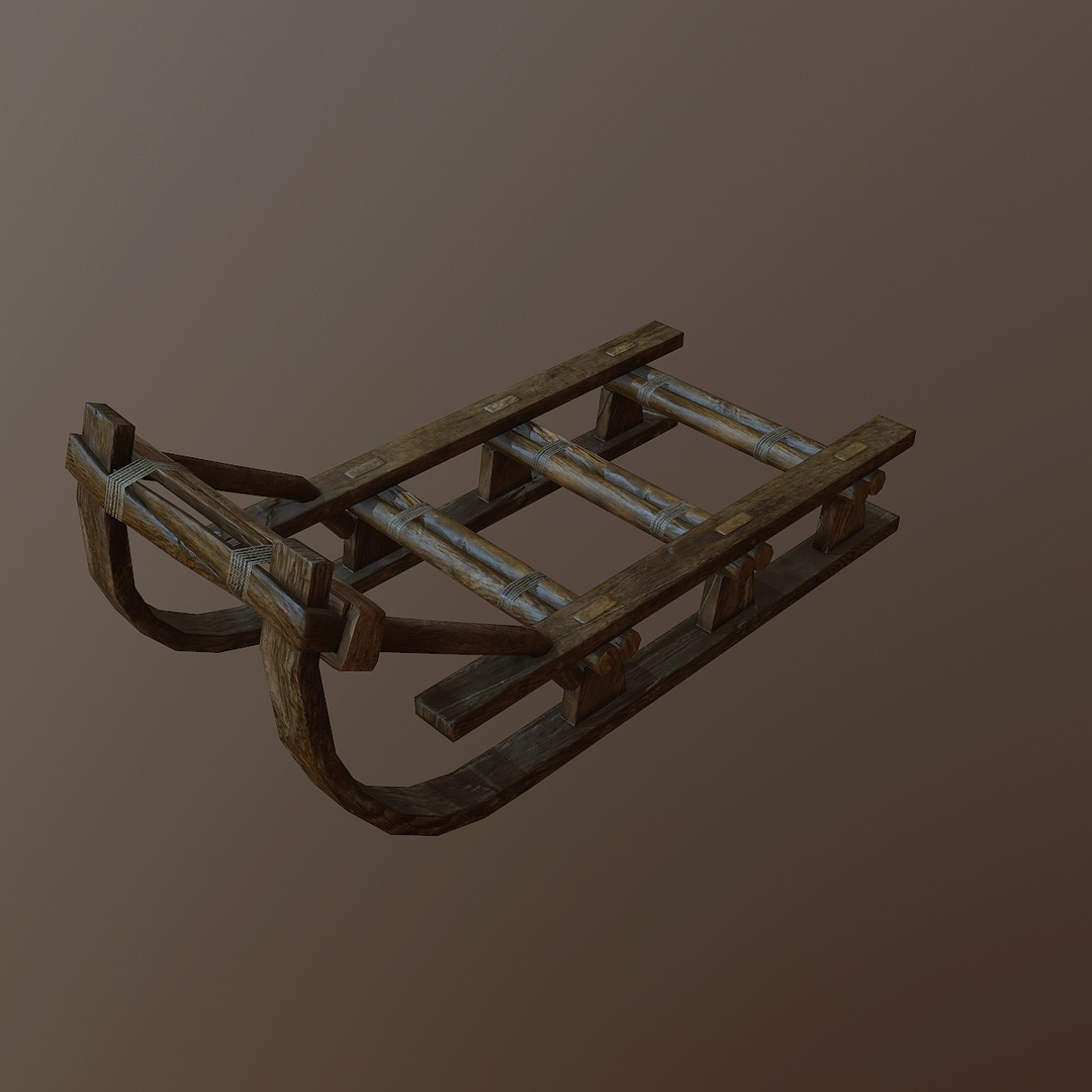 3d Wooden Sled