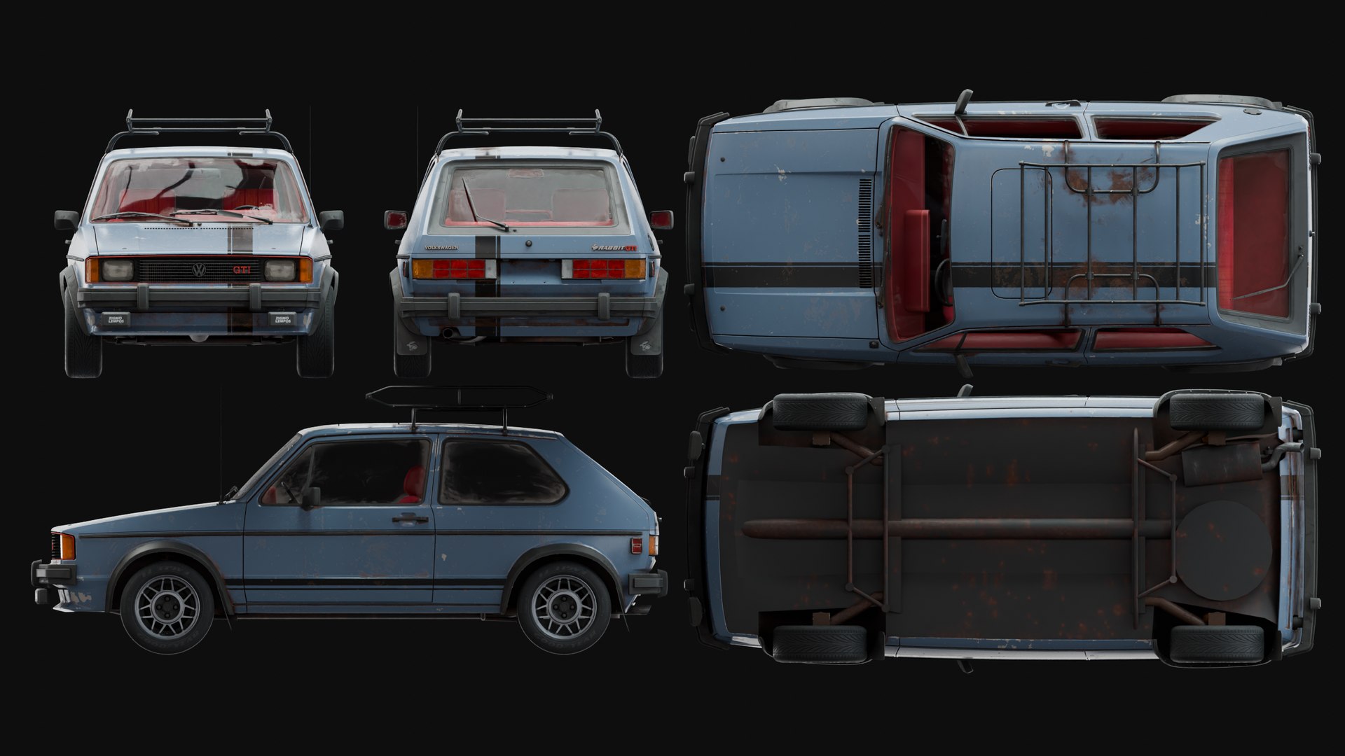 3D 1984 VW Mk1 Rabbit GTi - TurboSquid 2182395