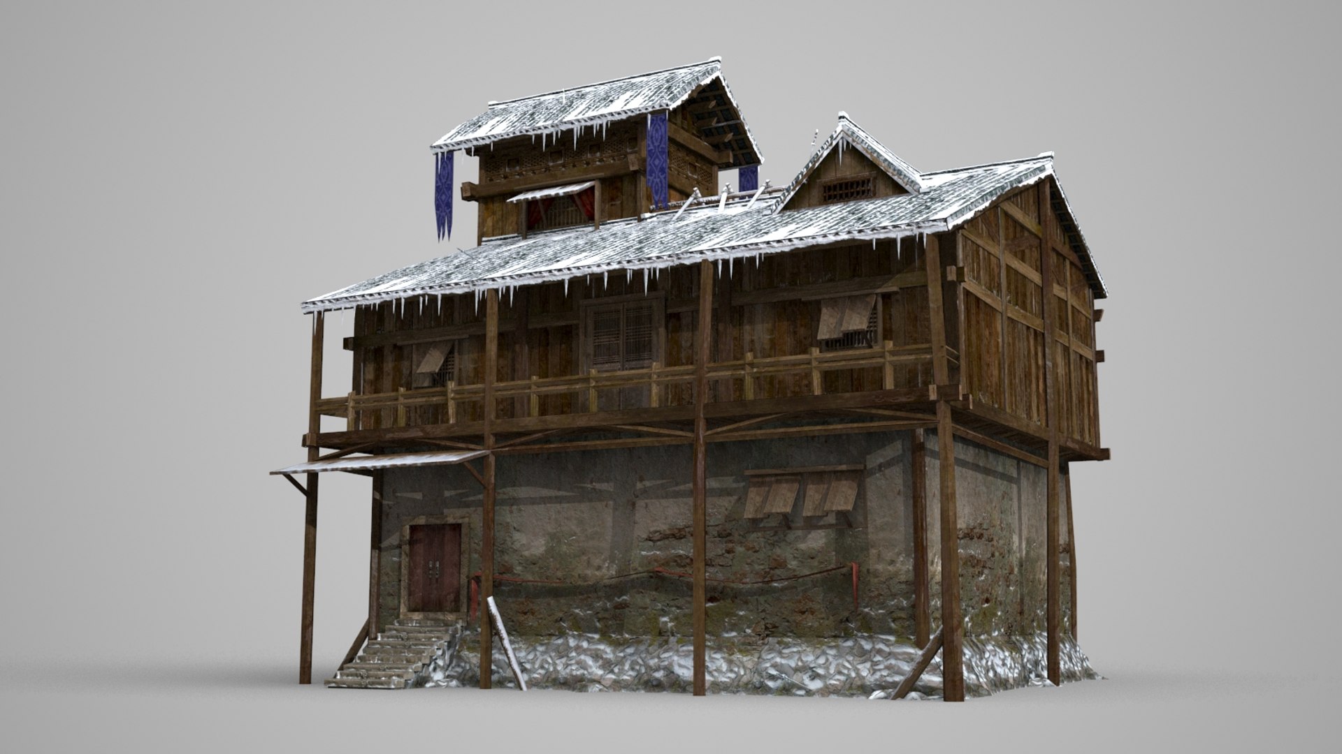 Ancient dwellings shops 3D model - TurboSquid 1621783
