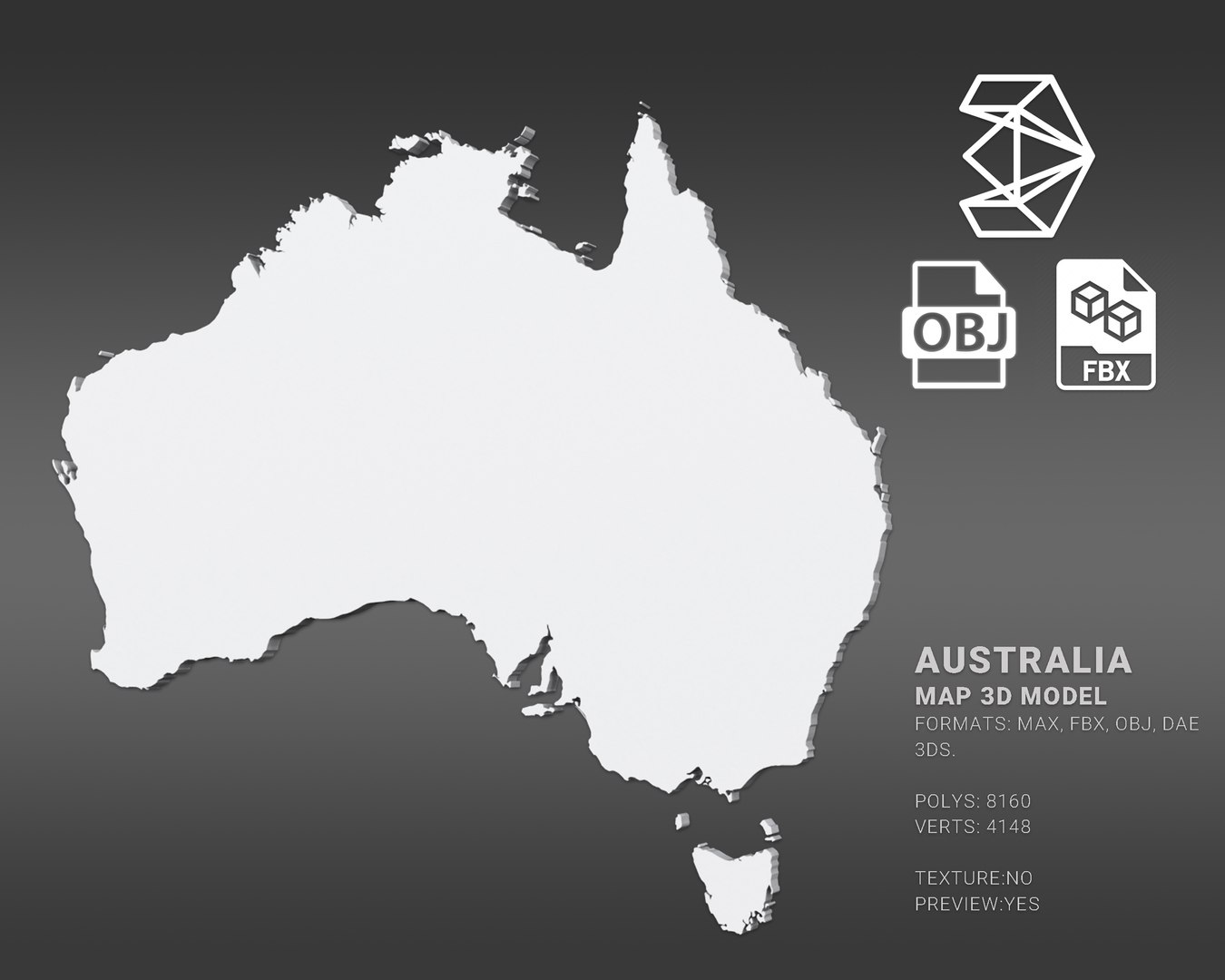 3D AUSTRALIA MAP Model - TurboSquid 1886057