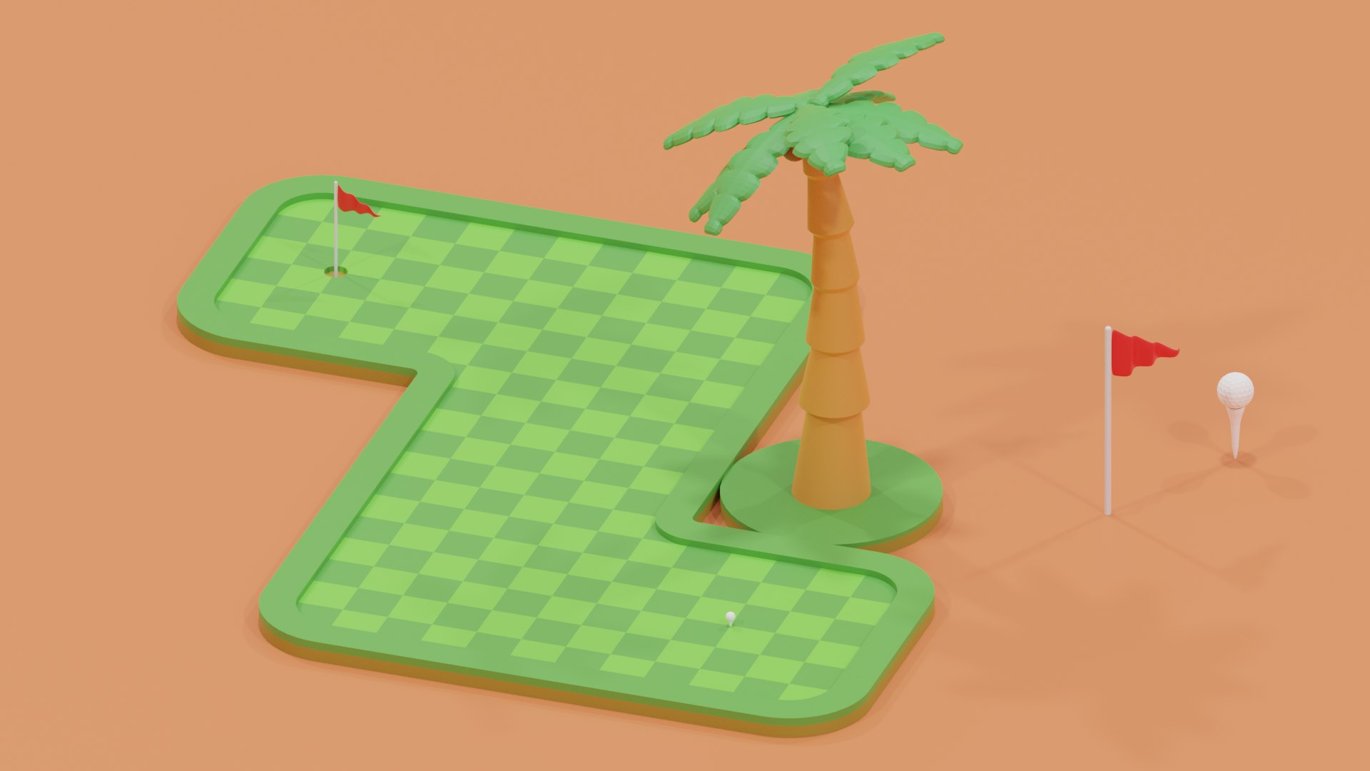 Cartoon Mini Golf Course 3D Model - TurboSquid 2236078