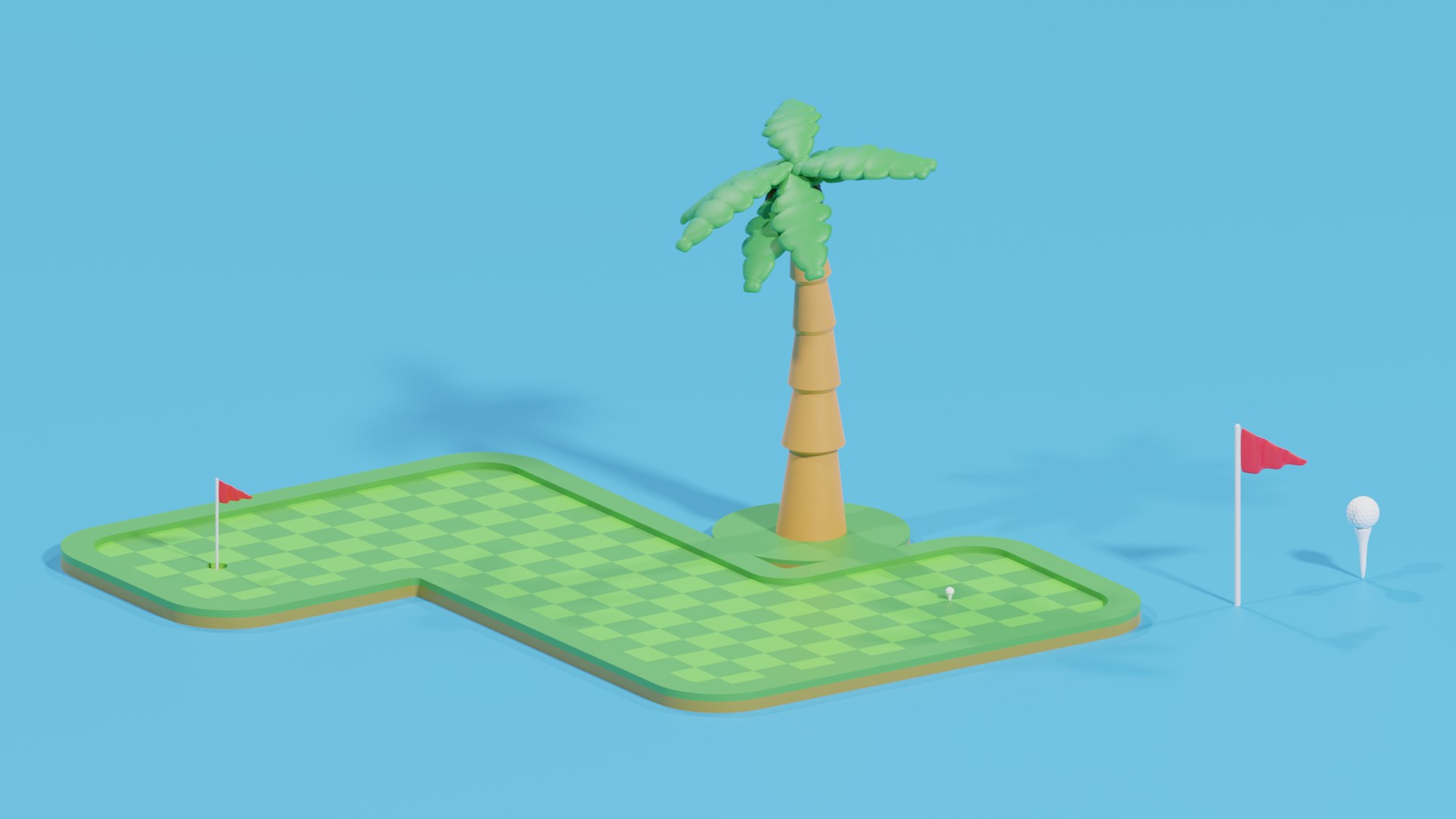 Cartoon Mini Golf Course 3D Model - TurboSquid 2236078