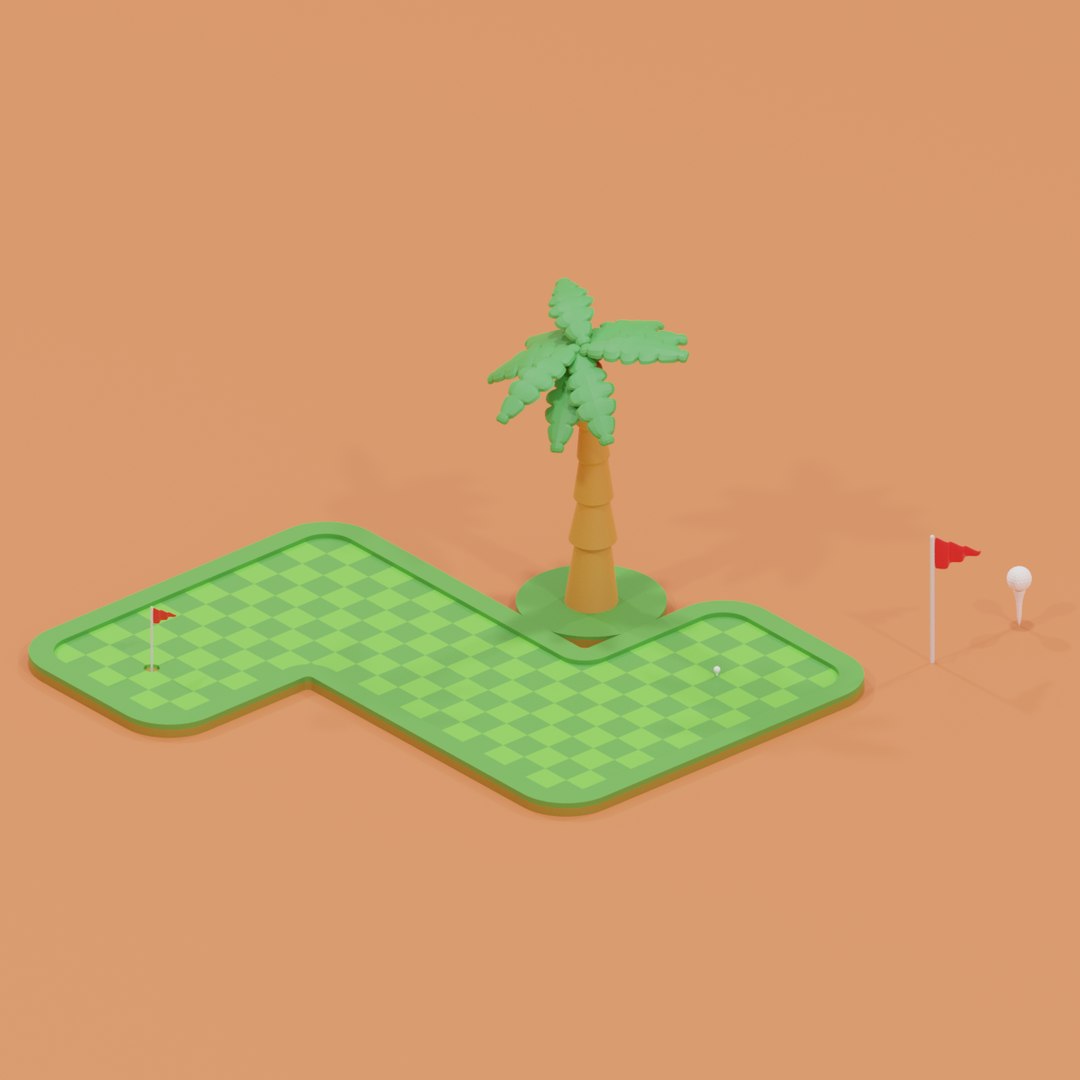 Cartoon Mini Golf Course 3D Model - TurboSquid 2236078