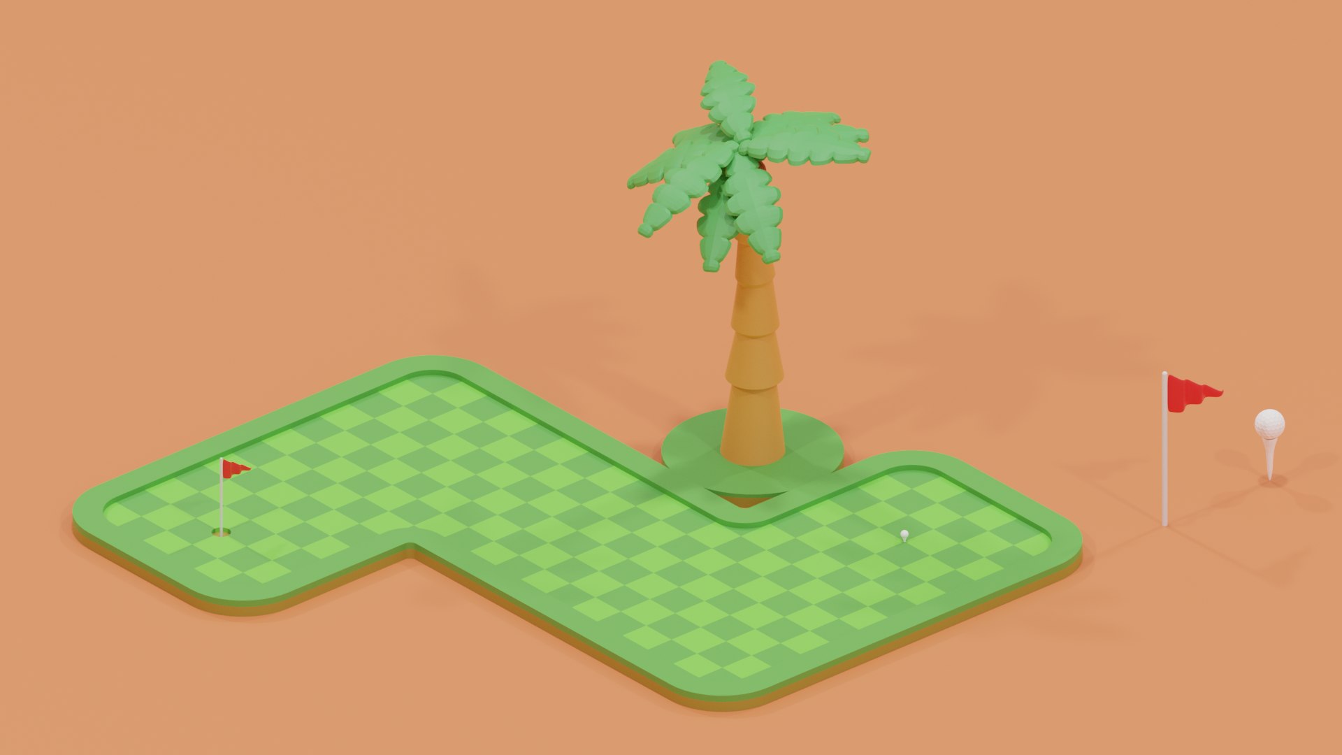 Cartoon Mini Golf Course 3D Model - TurboSquid 2236078