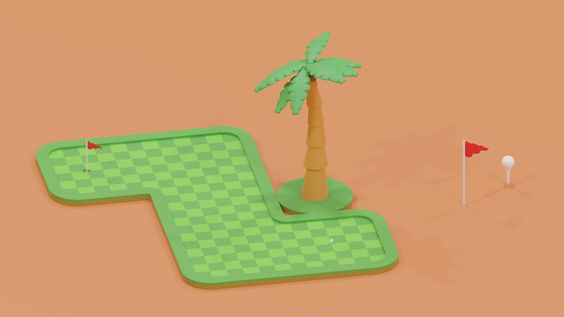 Cartoon Mini Golf Course 3D Model - TurboSquid 2236078